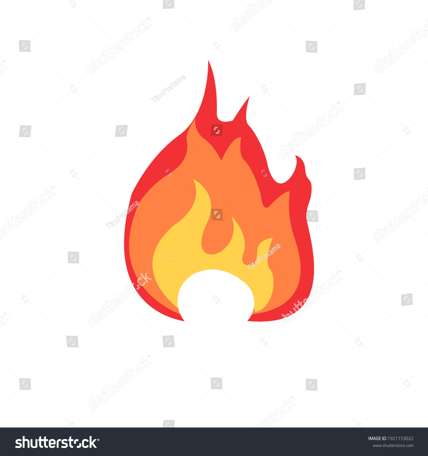 Fire Flame Vector Red Color Stock Vector (Royalty Free) 1921153022 ...