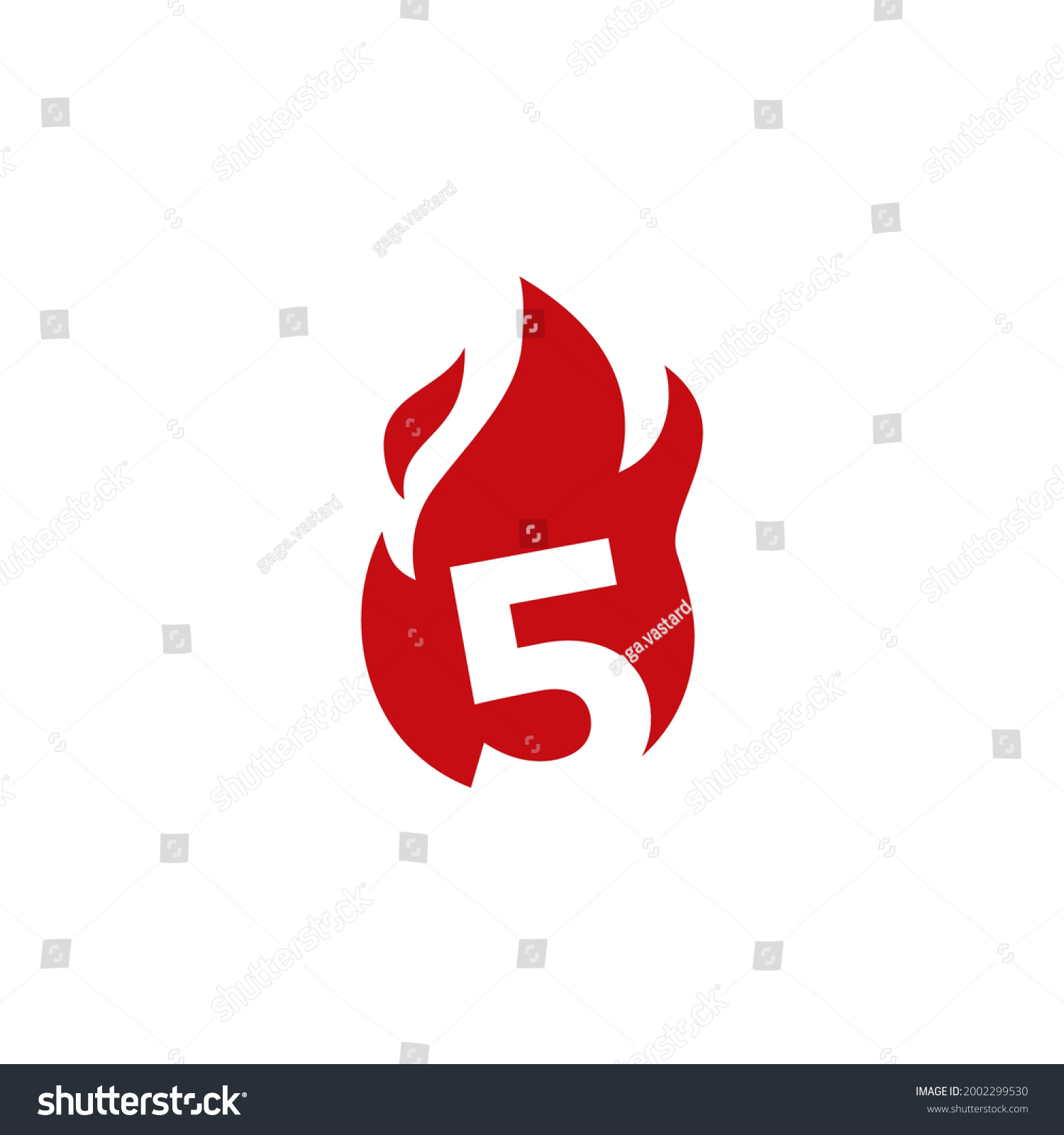 5 Five Number Fire Flame Logo Stock Vector (Royalty Free) 2002299530 ...