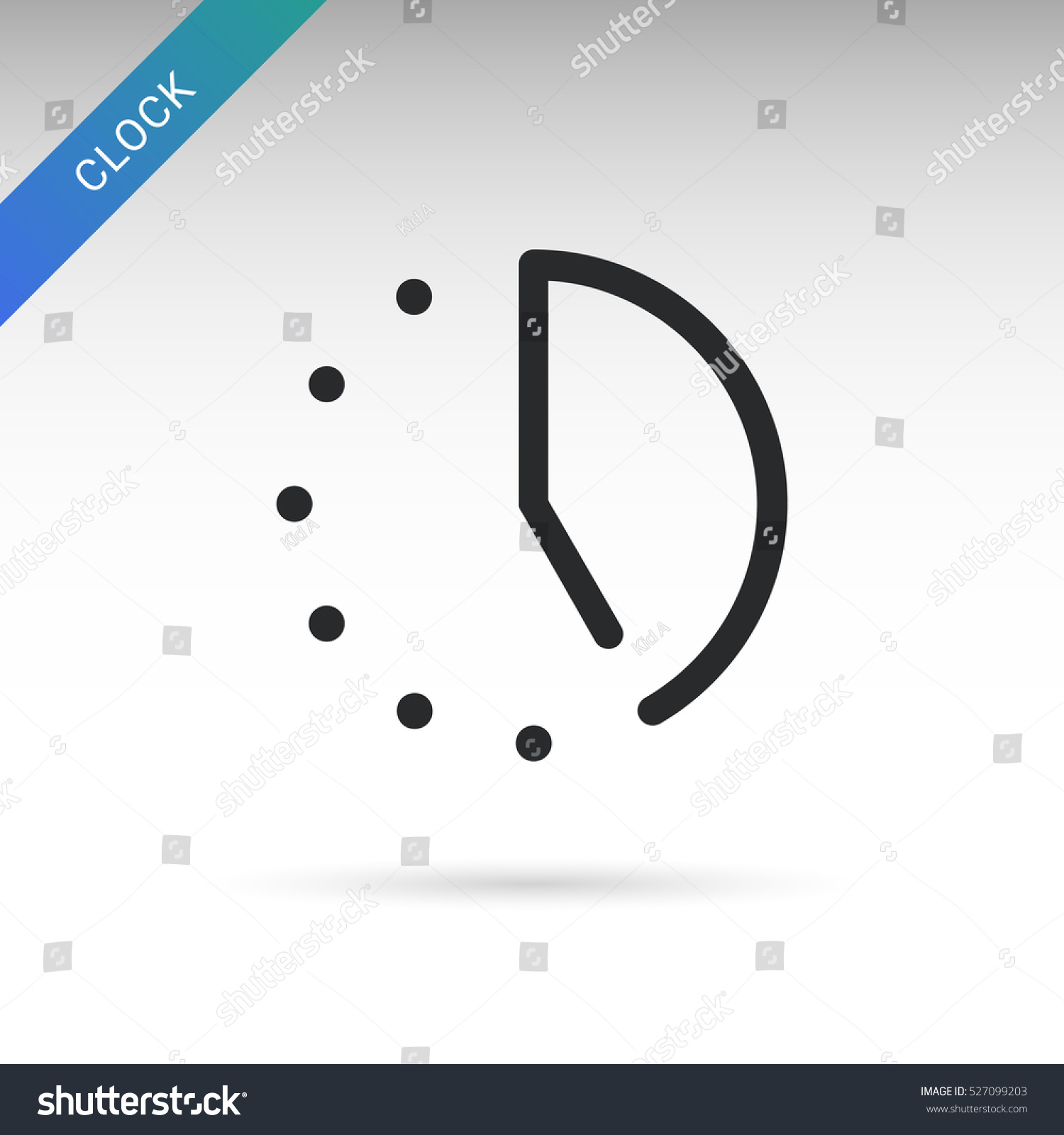 Five Oclock Clock Graphics Clock Icon Stock Vector 527099203 - Shutterstock