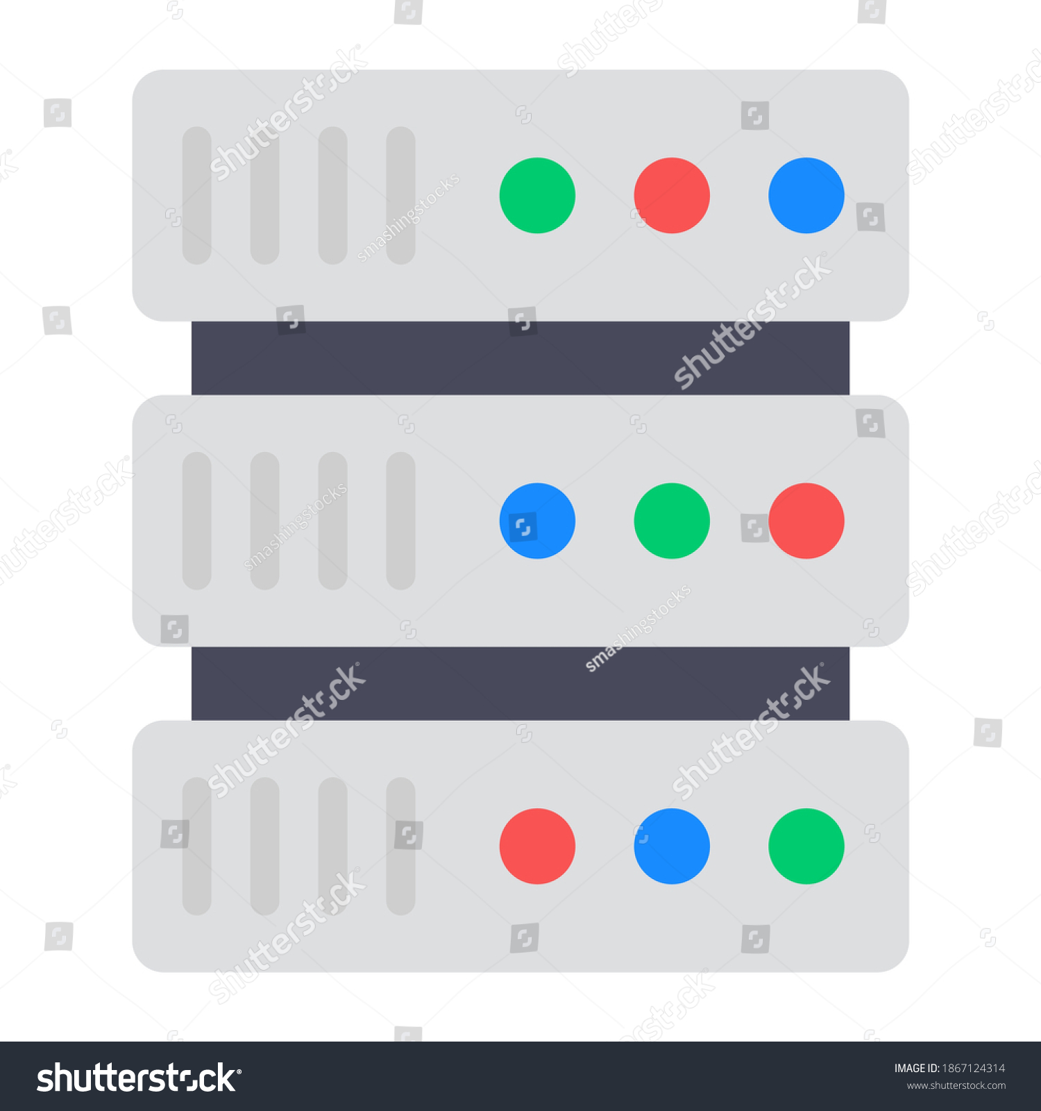 Flat Design Data Server Rack Icon Stock Vector (Royalty Free) 1867124314