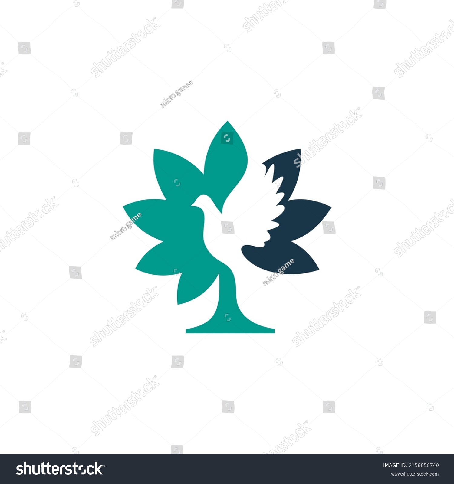 Flying Bird Leaf Logo Stock Vector (Royalty Free) 2158850749 | Shutterstock