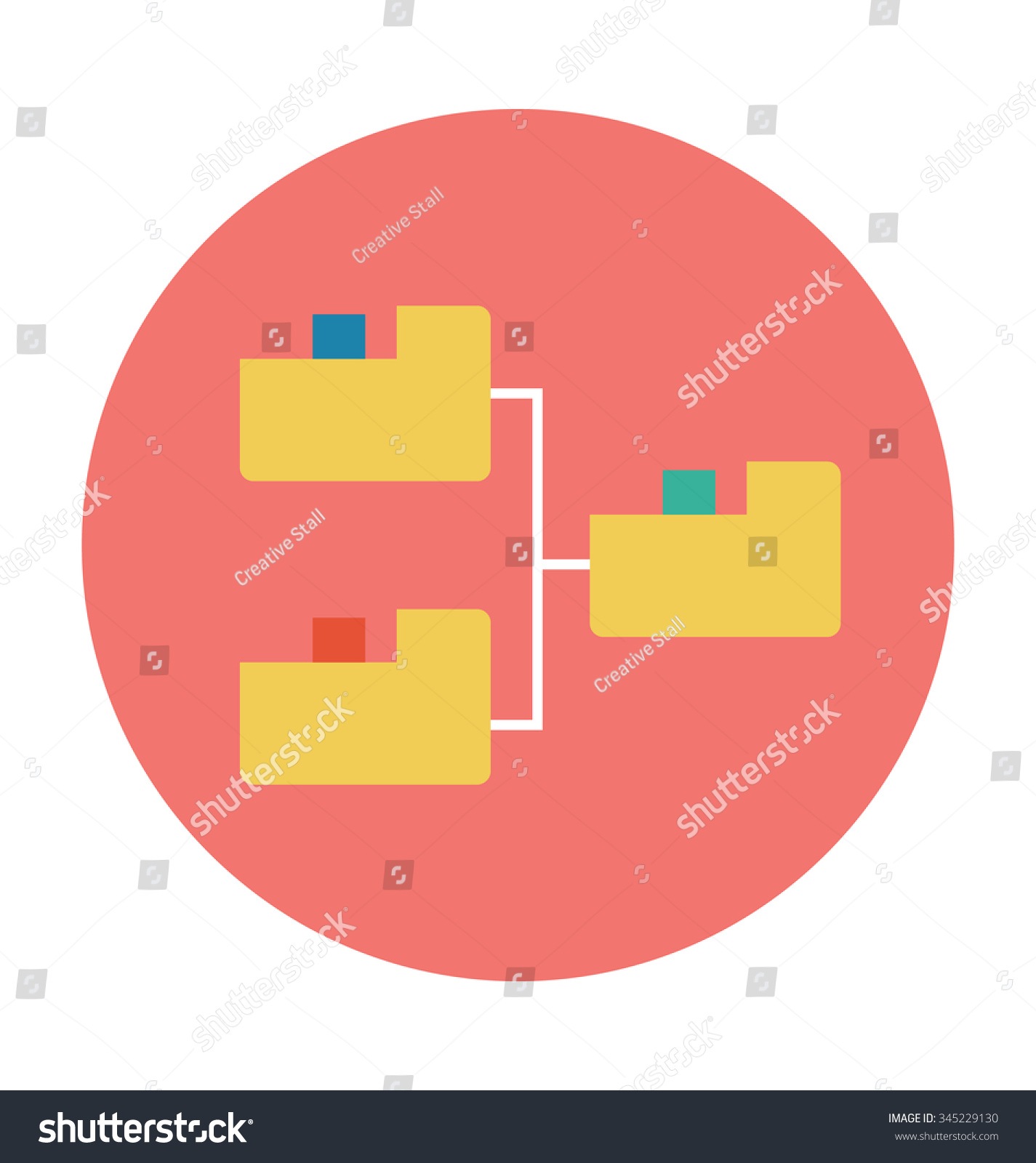 Folders Hierarchy Colored Vector Illustration Stock Vector (Royalty ...