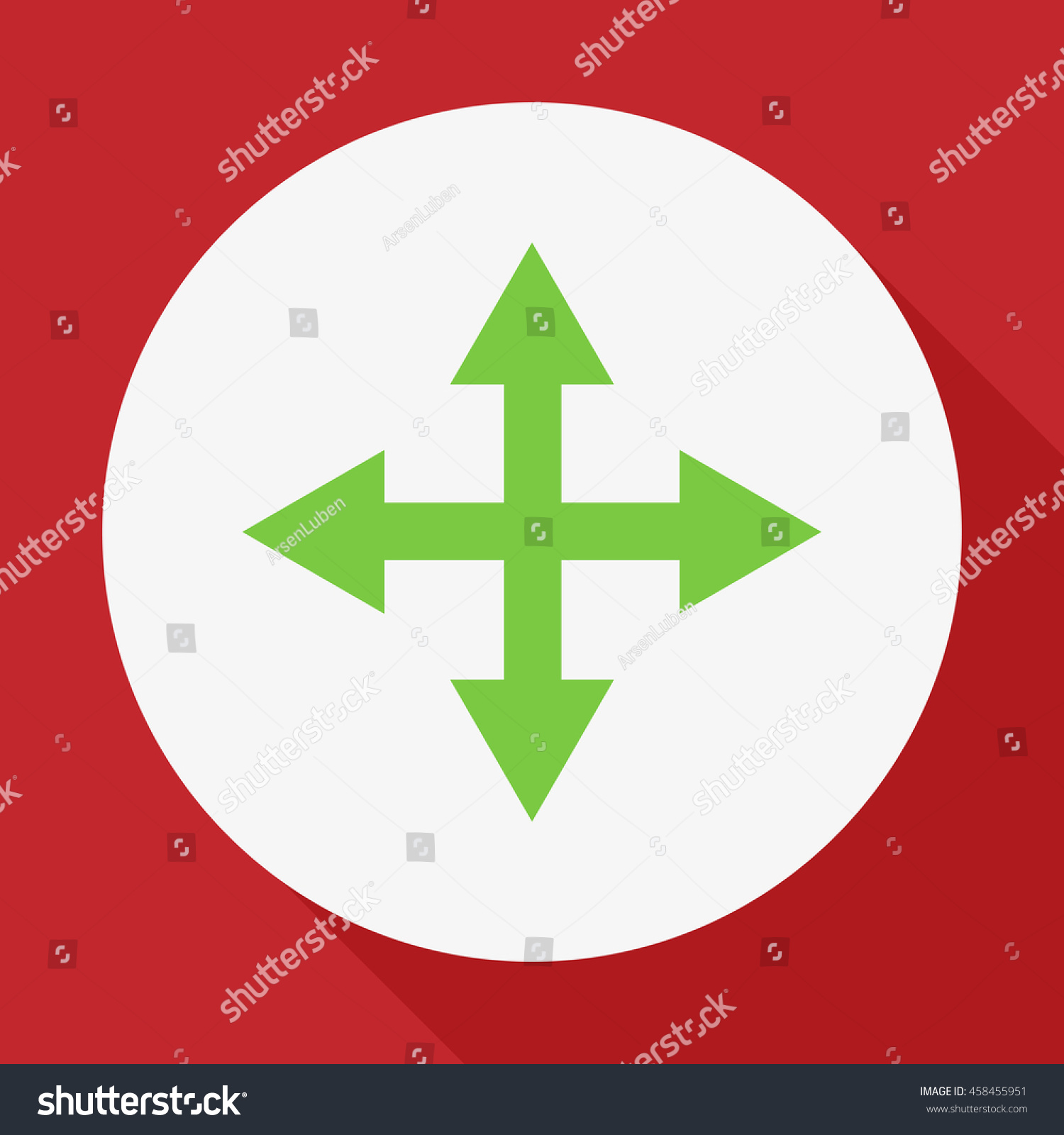 Four Sided Arrowvector Icon Stock Vector (Royalty Free) 458455951 ...