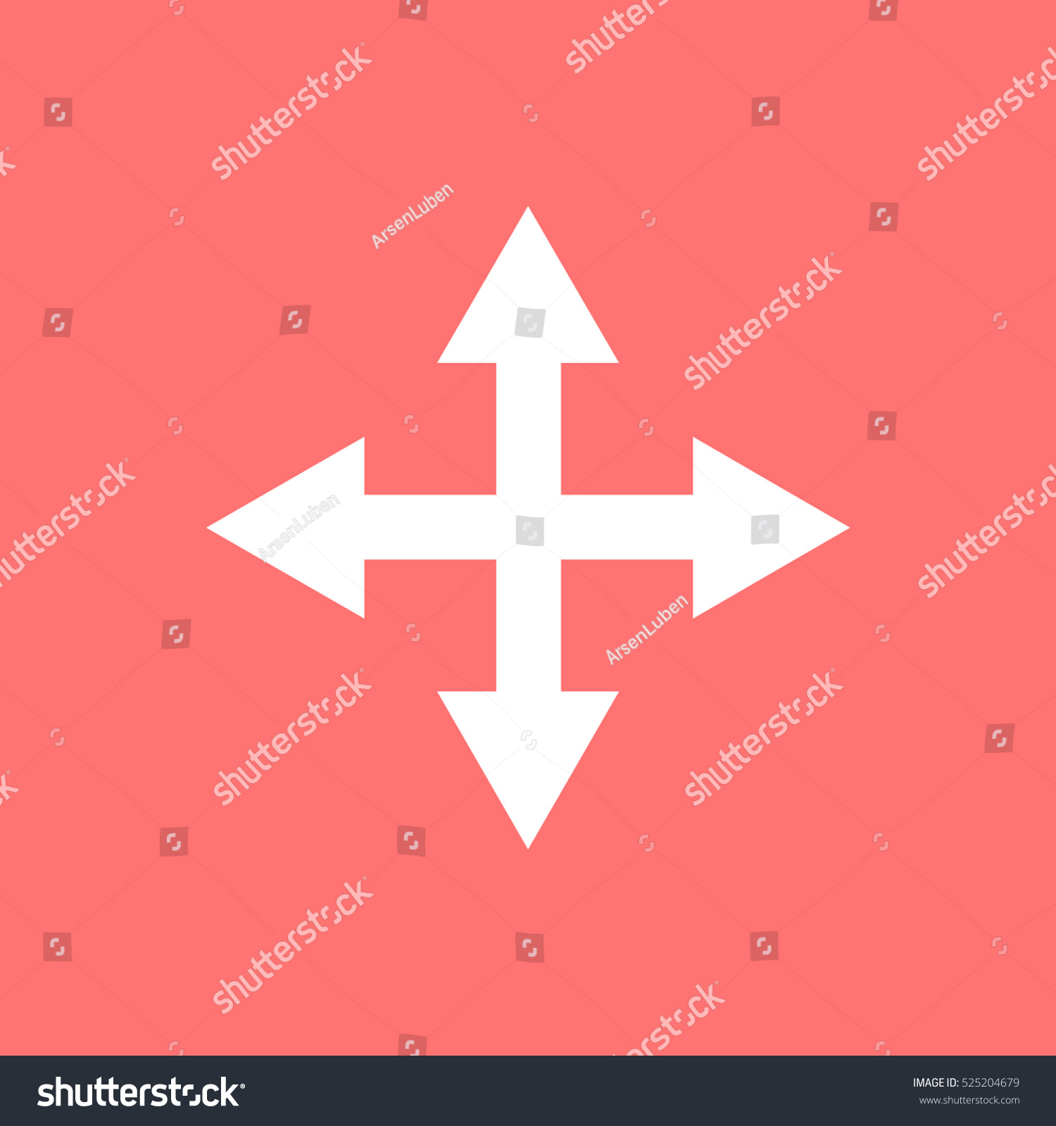 Four Sided Arrowvector Icon Stock Vector (Royalty Free) 525204679