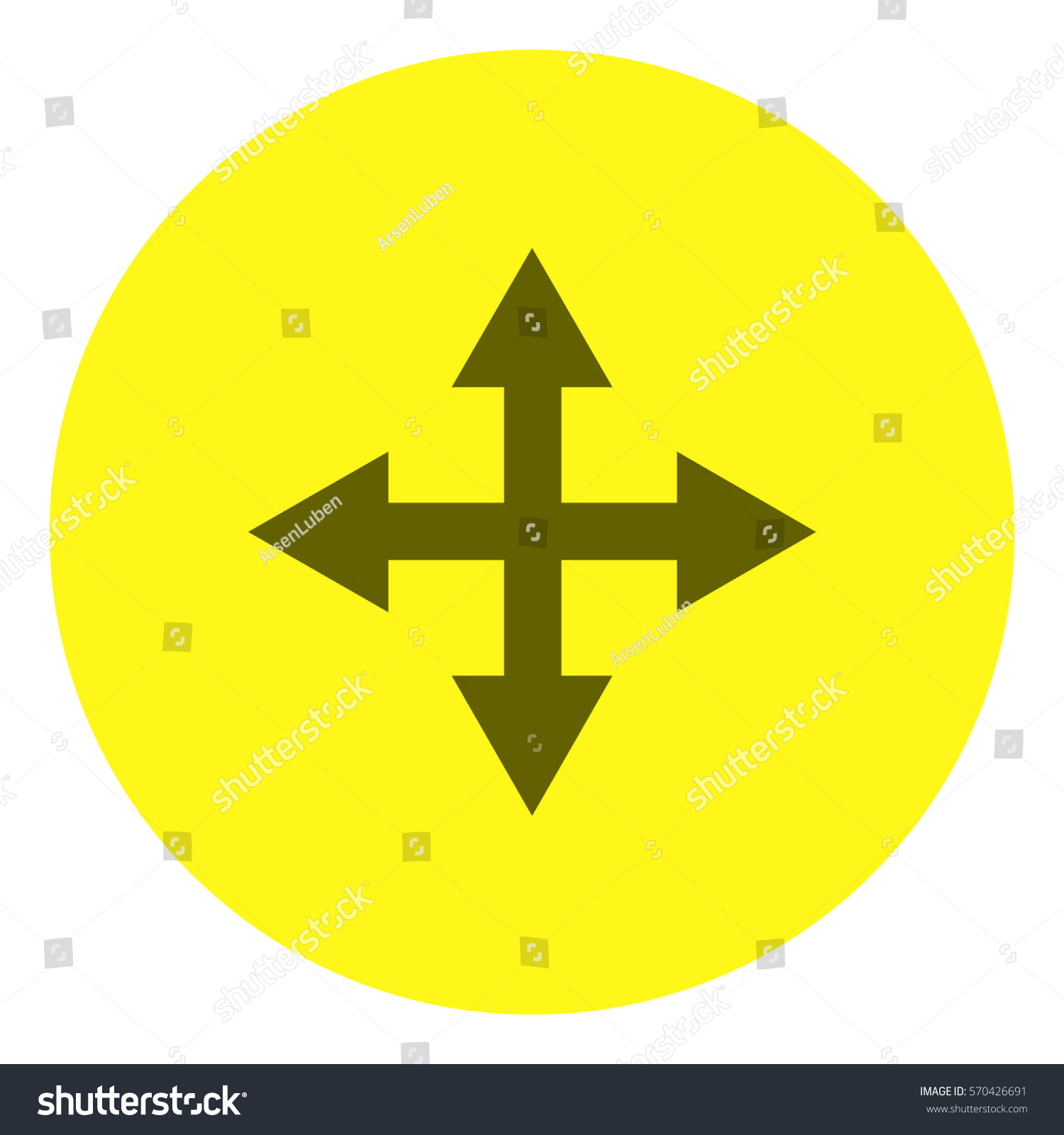 Four Sided Arrowvector Icon Stock Vector (Royalty Free) 570426691 ...