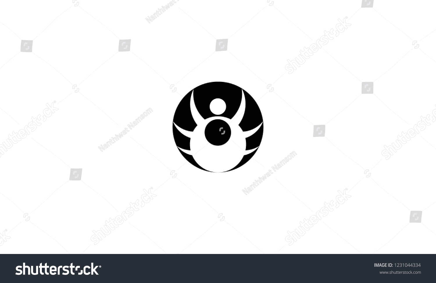 Fungal Logo White Background Stock Vector (Royalty Free) 1231044334