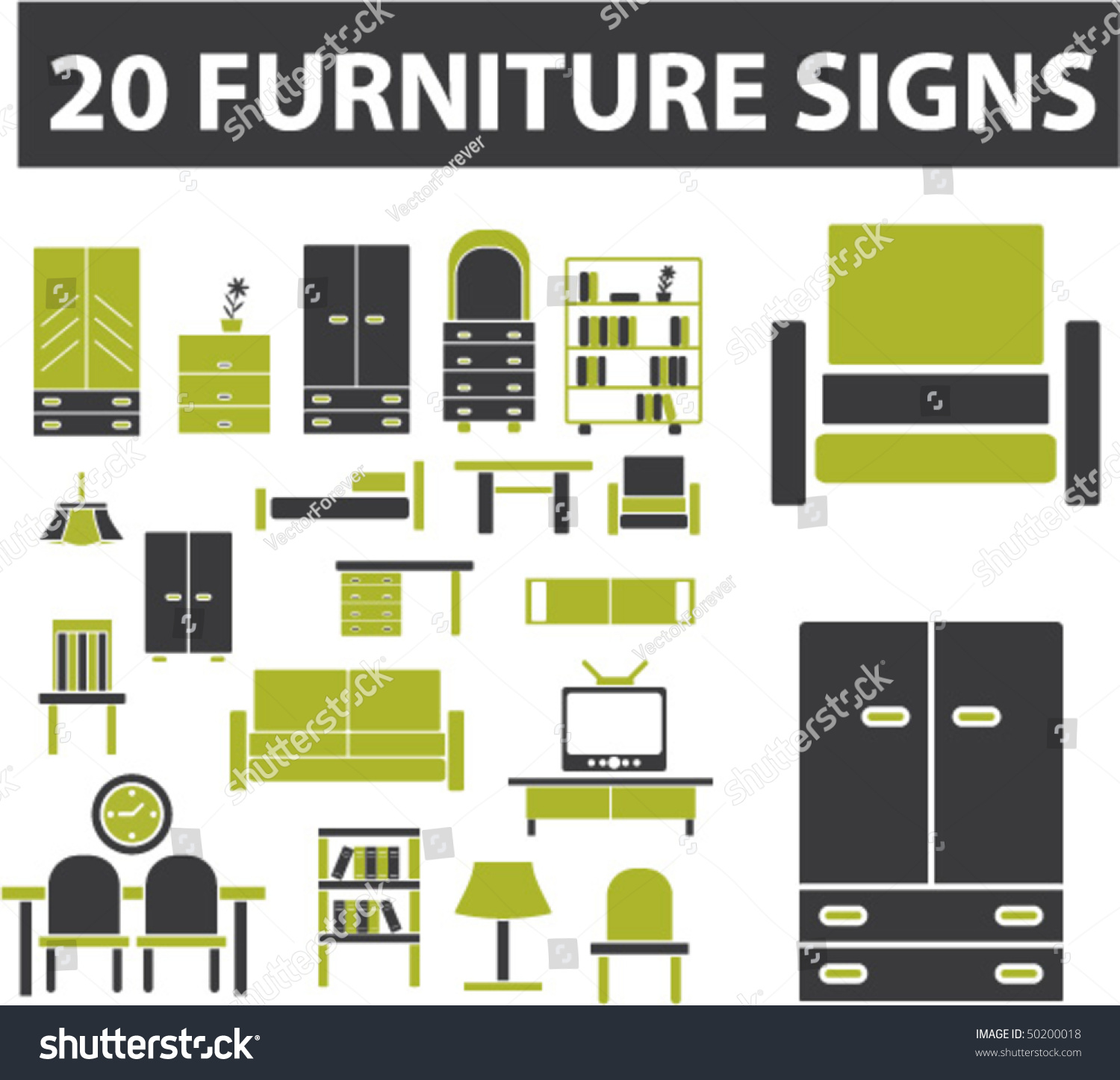 20 Furniture Signs Vector: เวกเตอร์สต็อก (ปลอดค่าลิขสิทธิ์) 50200018 ...