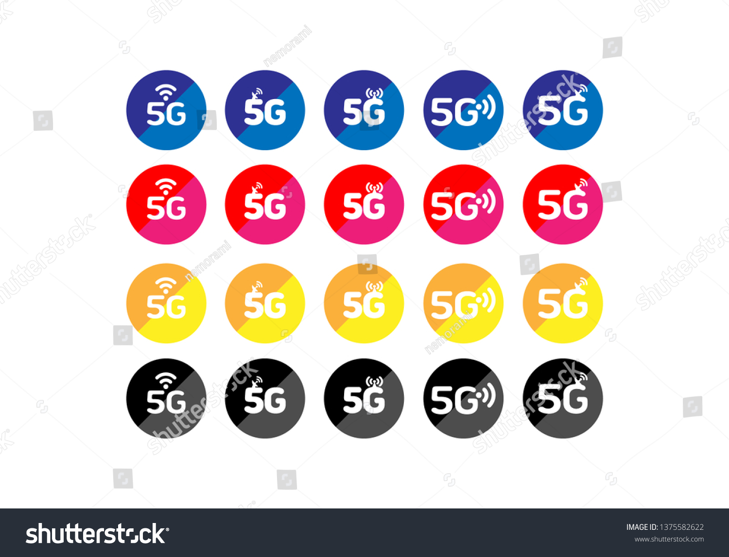5g Network Logo Design Stock Vector (Royalty Free) 1375582622 ...