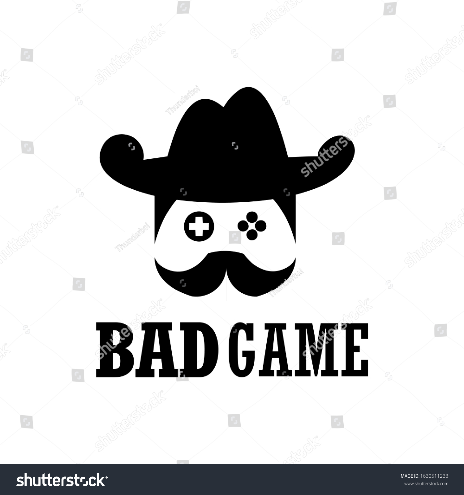 Game Logo Cowboy Design Controller Stock Vector (Royalty Free) 1630511233