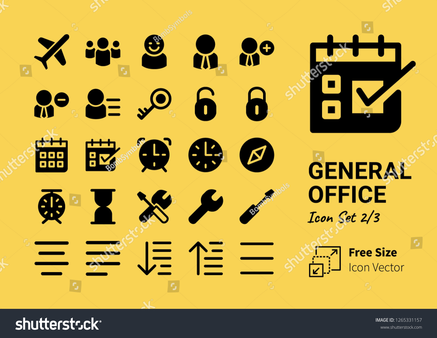 General Office Icon Set 2 Stock Vector (Royalty Free) 1265331157 ...