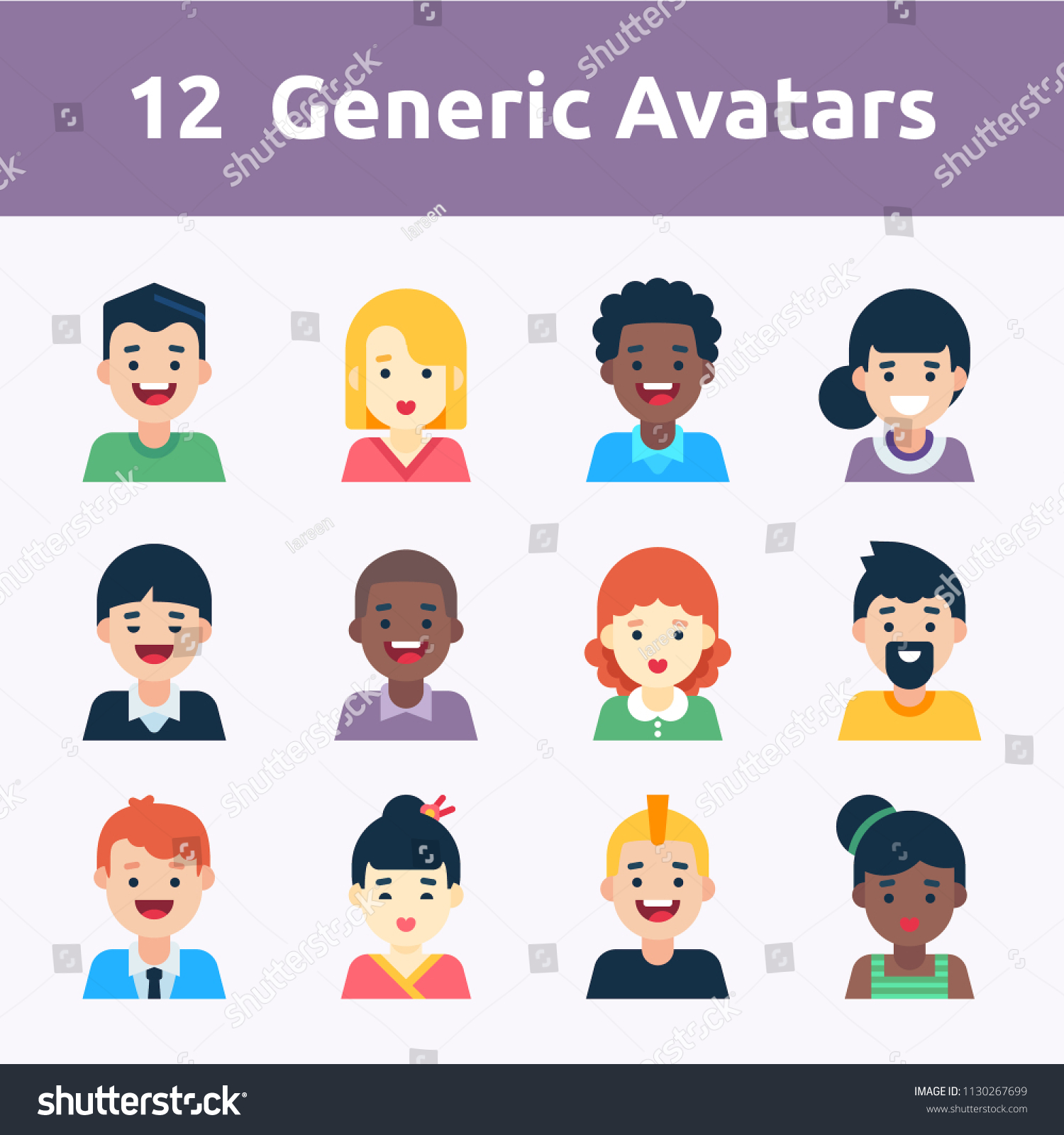 12 Generic Avatars Any Needs Social: vector de stock (libre de regalías ...