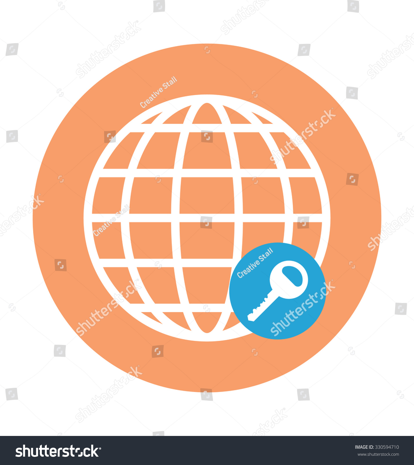 Globe Key Colored Vector Illustration Stock Vector (Royalty Free ...