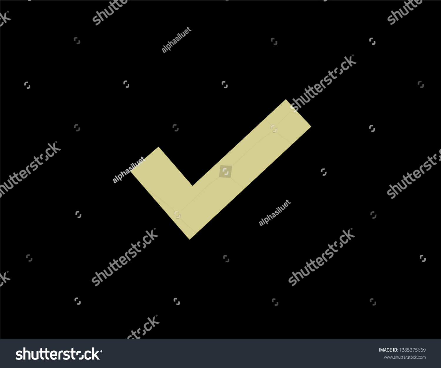 Gold Check Mark Icon Vector Illustration Stock Vector (Royalty Free ...