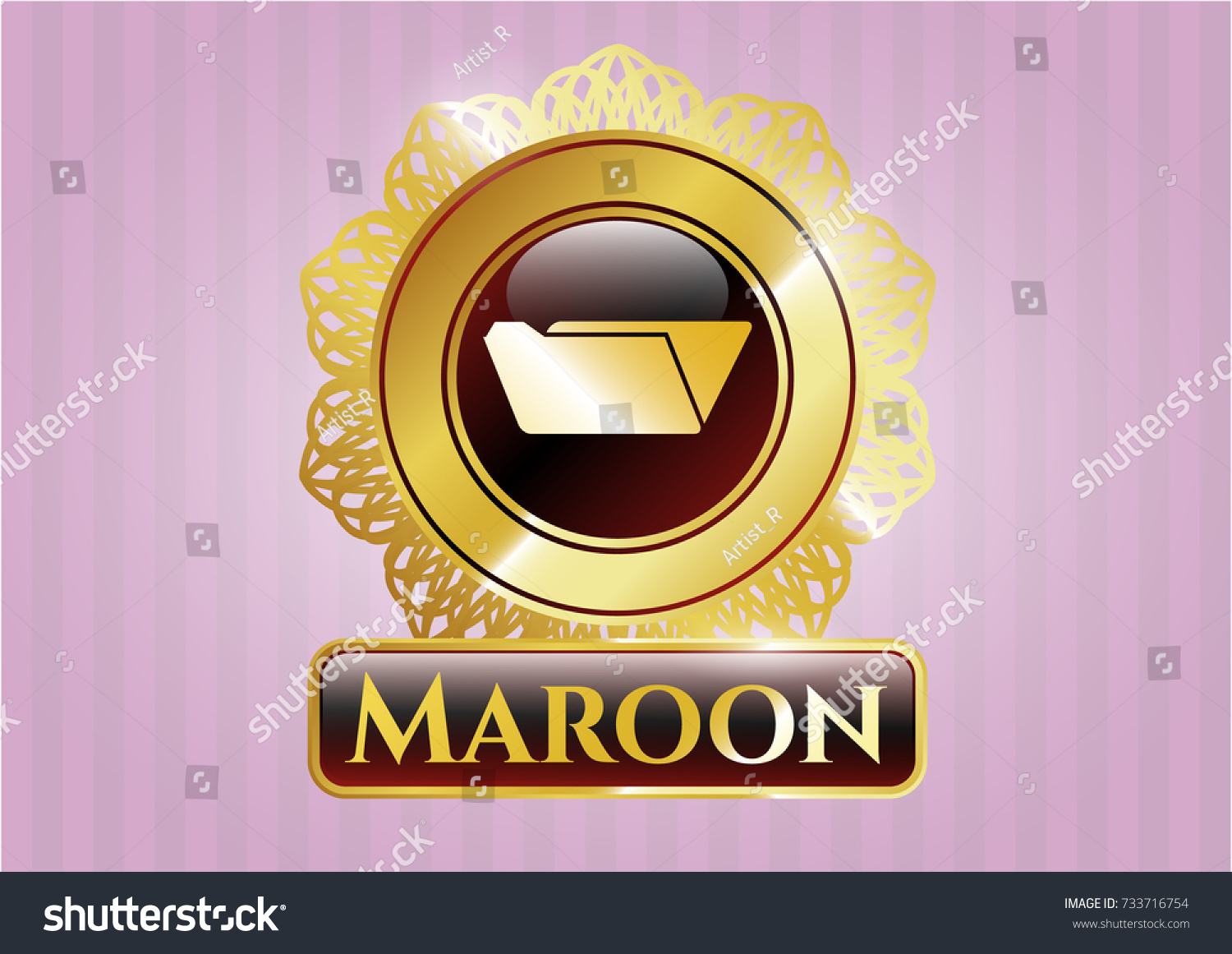 Gold Emblem Folder Icon Maroon Text 스톡 벡터(로열티 프리) 733716754 | Shutterstock