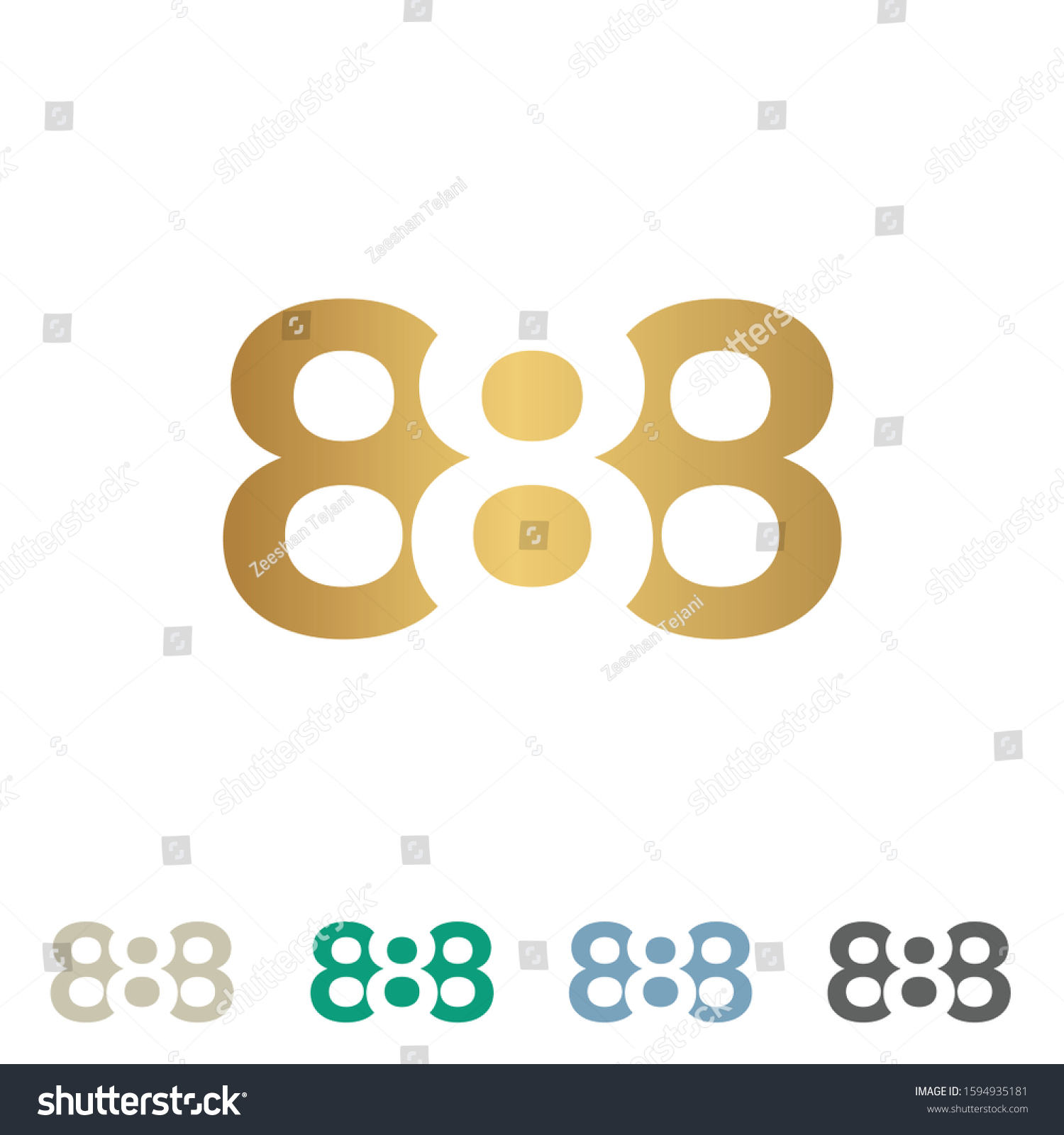 888 Gold Vector Logo Design 888: vector de stock (libre de regalías ...
