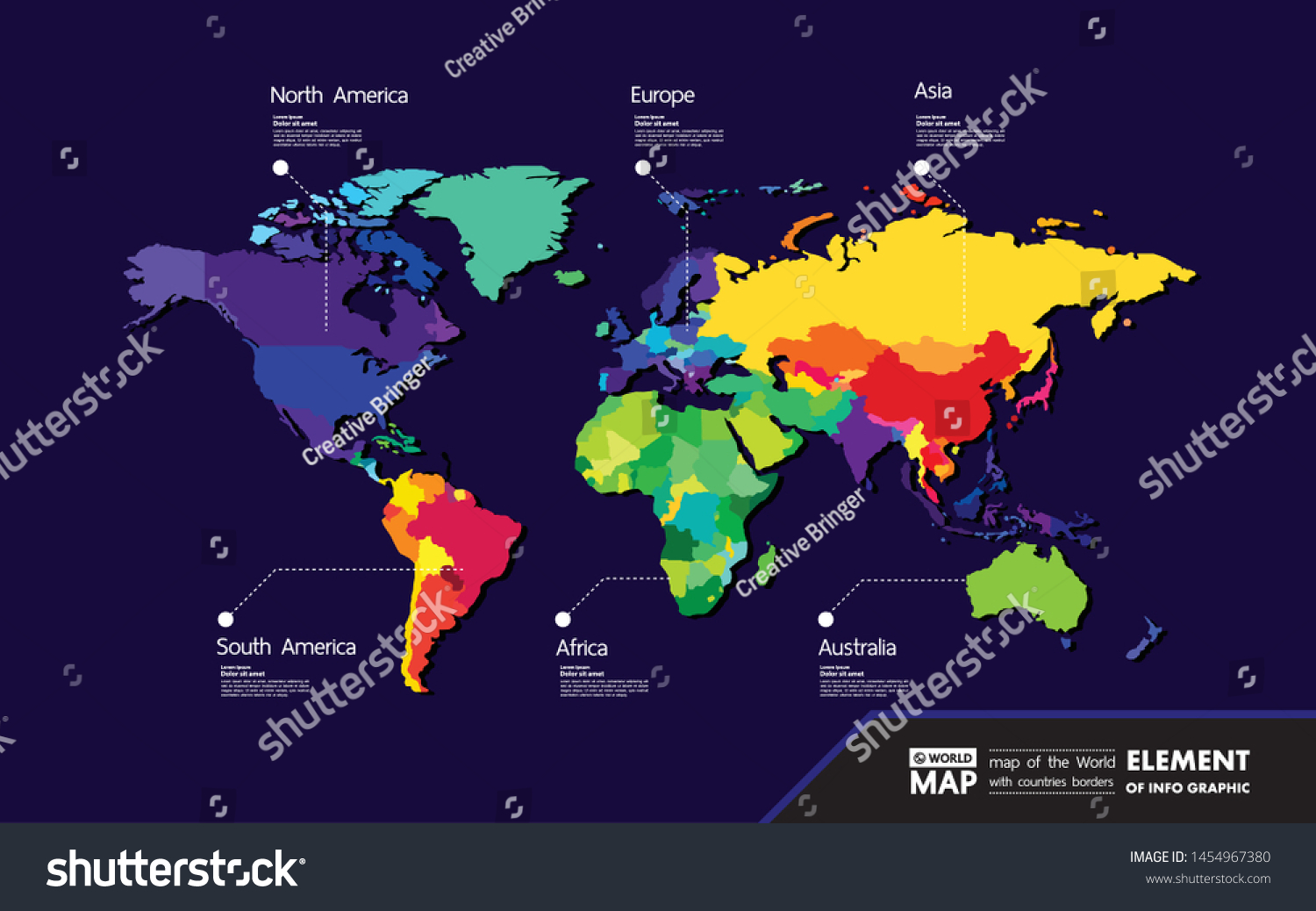 Grand World Map Graphic Element Vector Stock Vector (Royalty Free ...