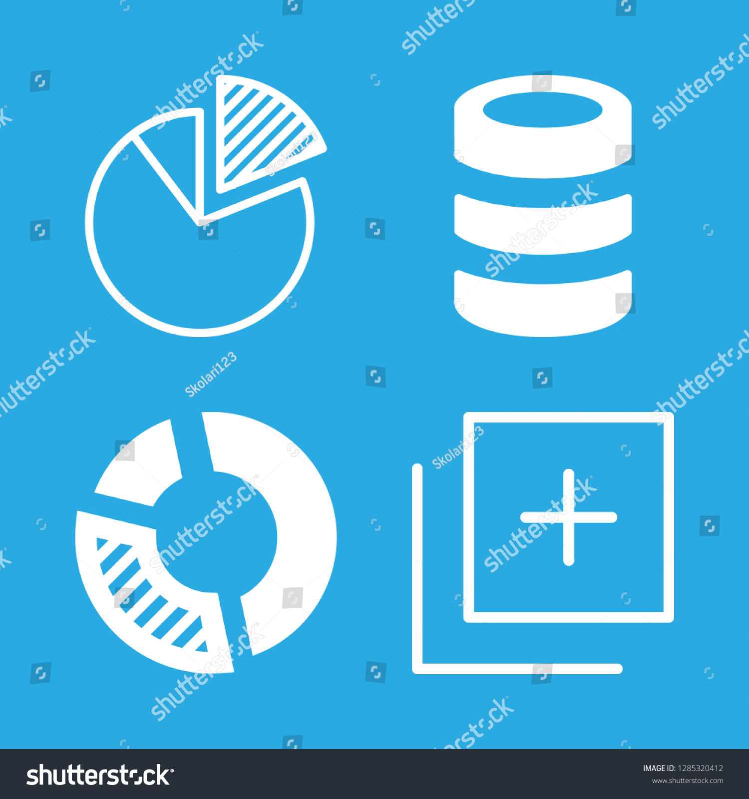 4 Graph Icons Circular Chart Database Stock Vector (Royalty Free ...