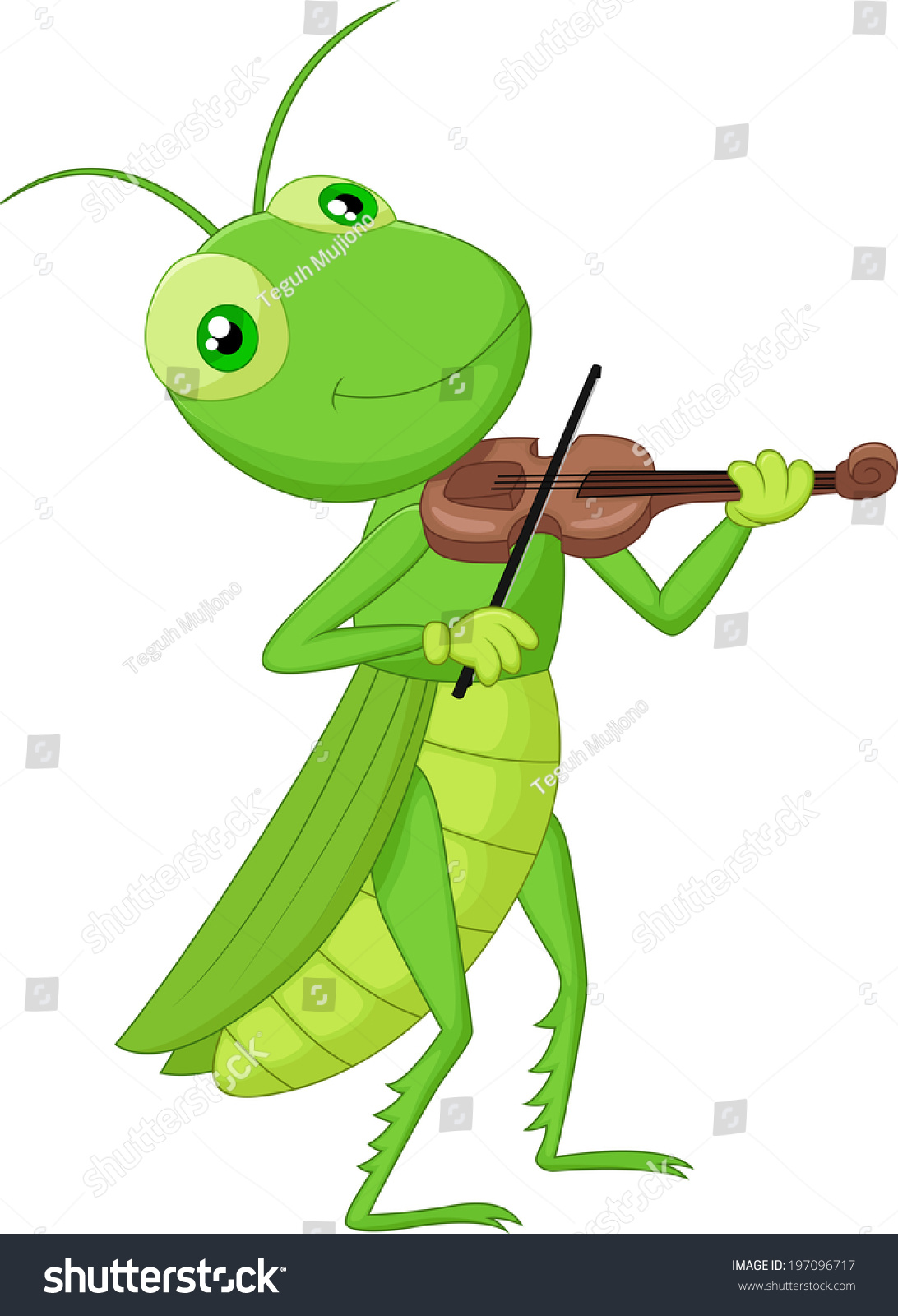 Grasshopper con violín: vector de stock (libre de regalías) 197096717 ...