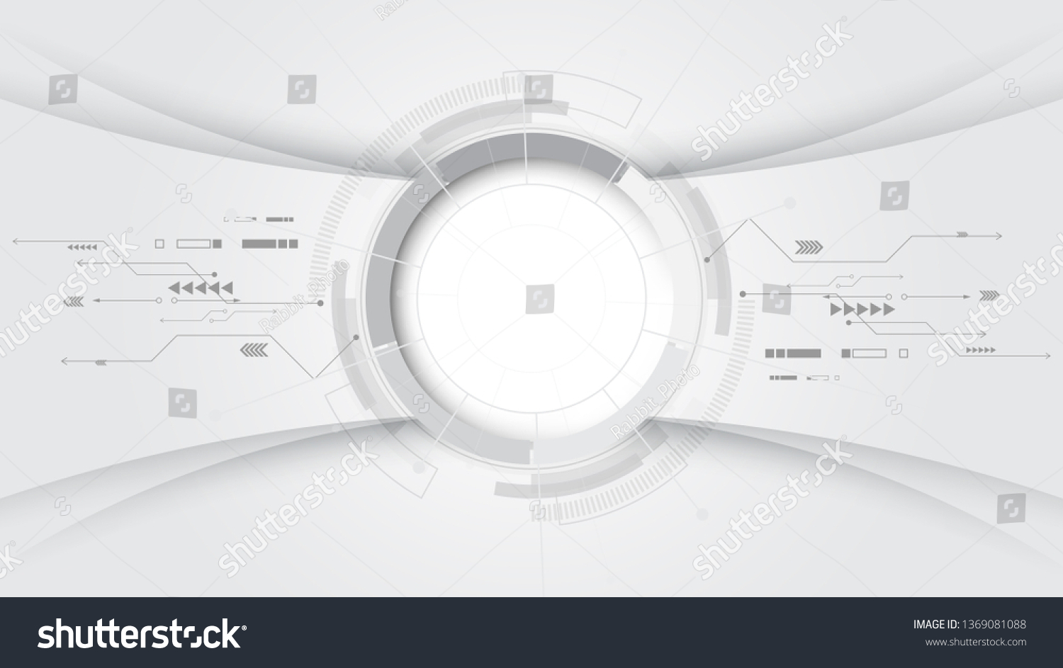 Grey White Abstract Technology Background Various Stock Vector (Royalty ...