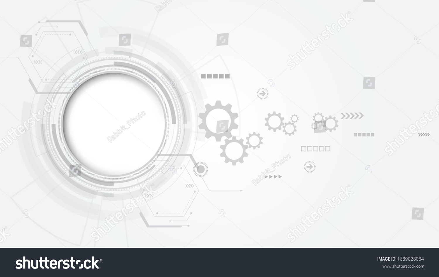 Grey White Abstract Technology Background Various Stock Vector (Royalty ...
