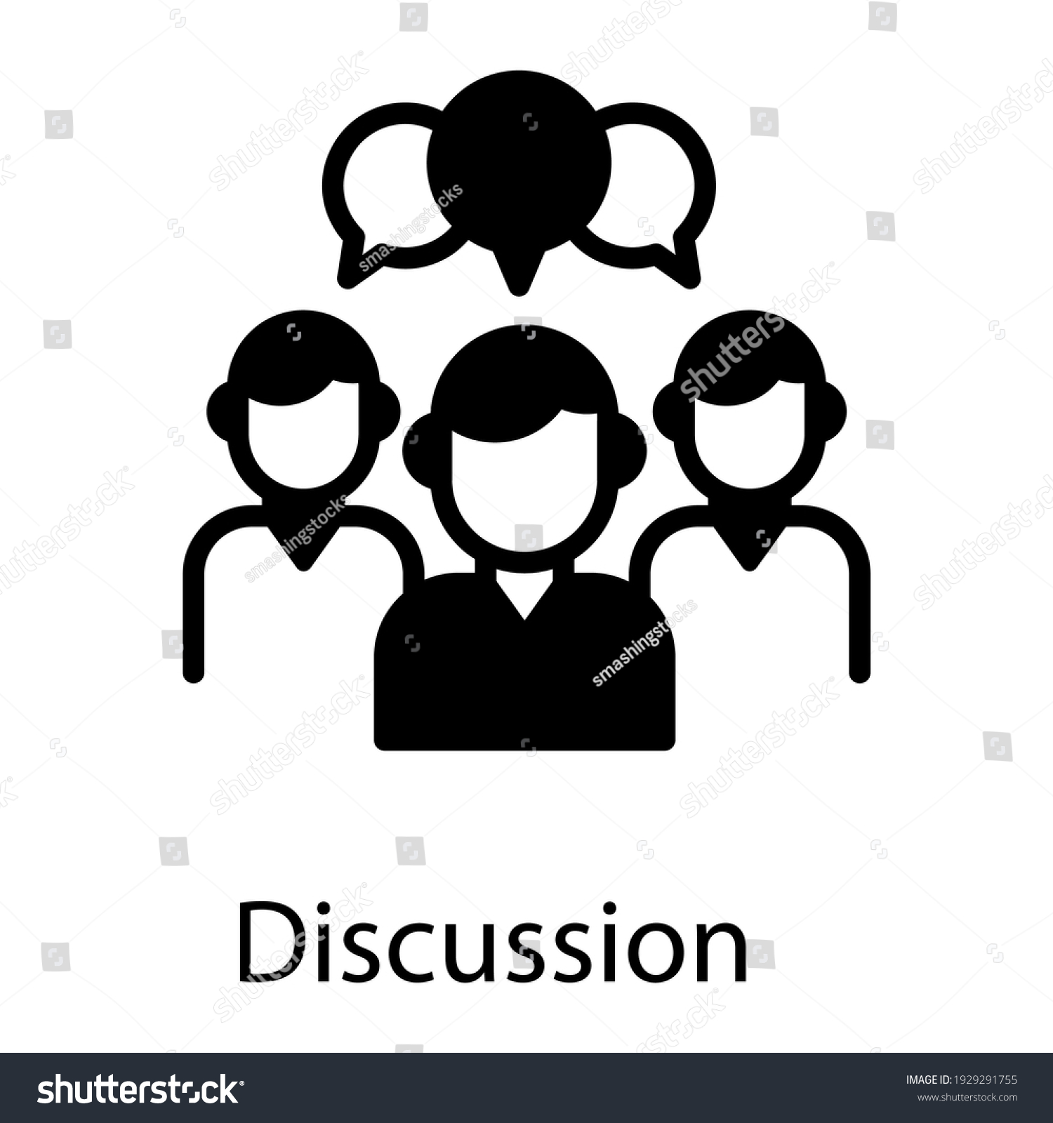 Group People Having Discussion Solid Vector Stock Vector (Royalty Free ...
