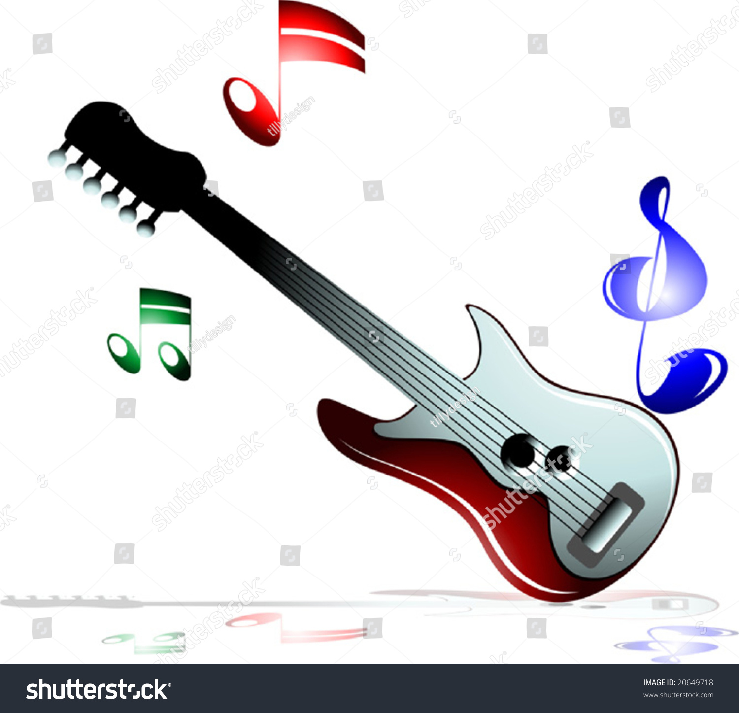 Guitar Music Notes Stock Vector (Royalty Free) 20649718 | Shutterstock