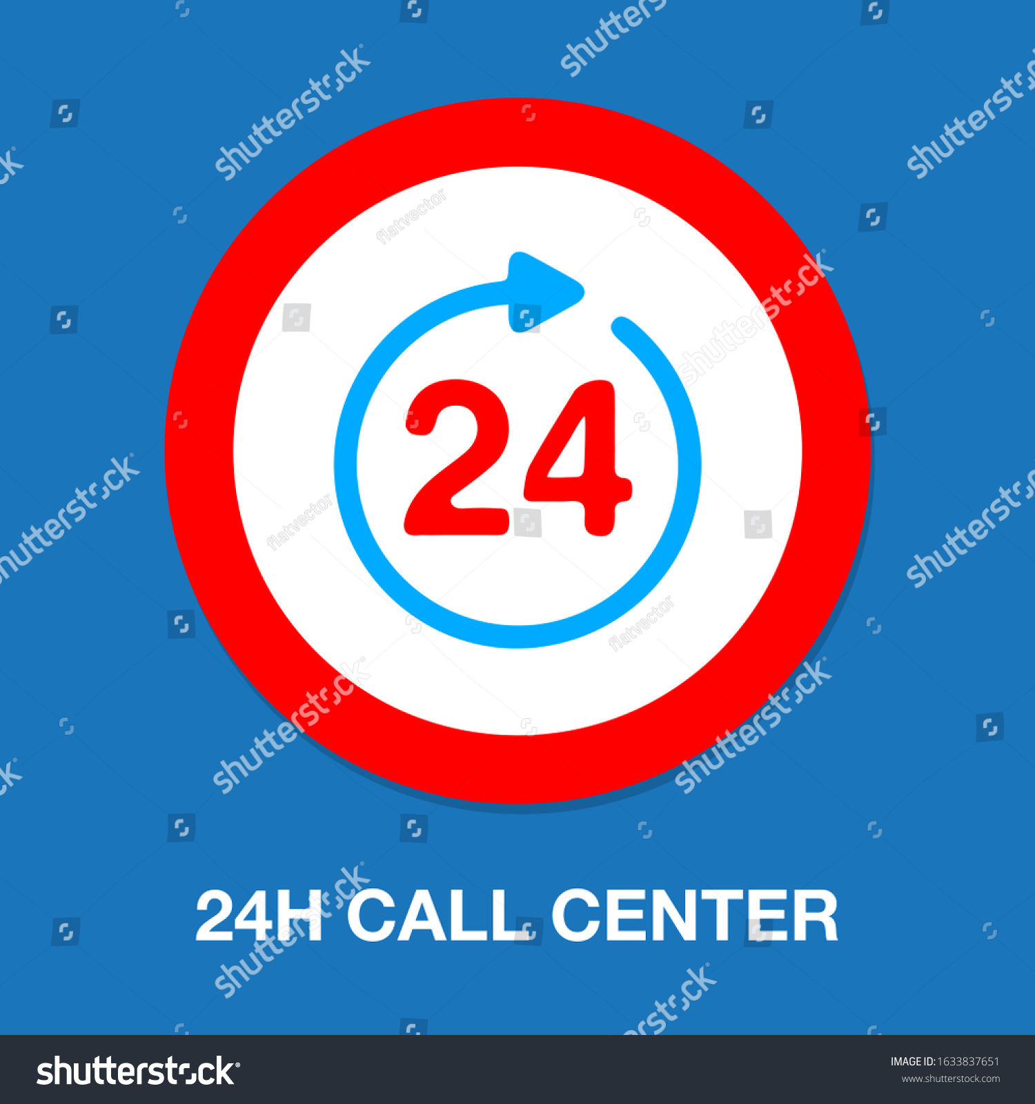 24h Call Center Help Icon Technical Stock Vector (Royalty Free ...