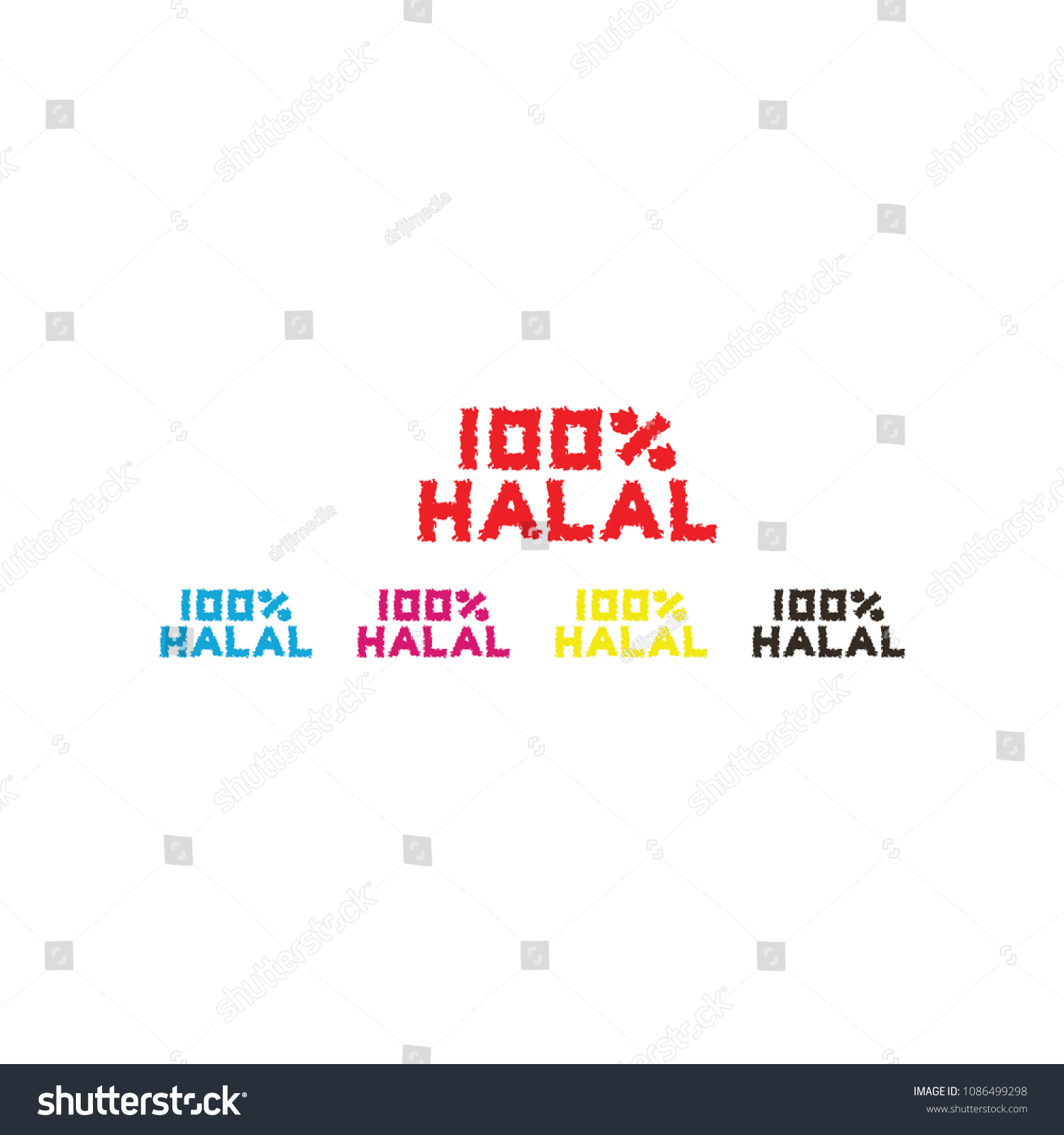 100 Halal Satisfaction Guarantee Logo Design: vector de stock (libre de ...