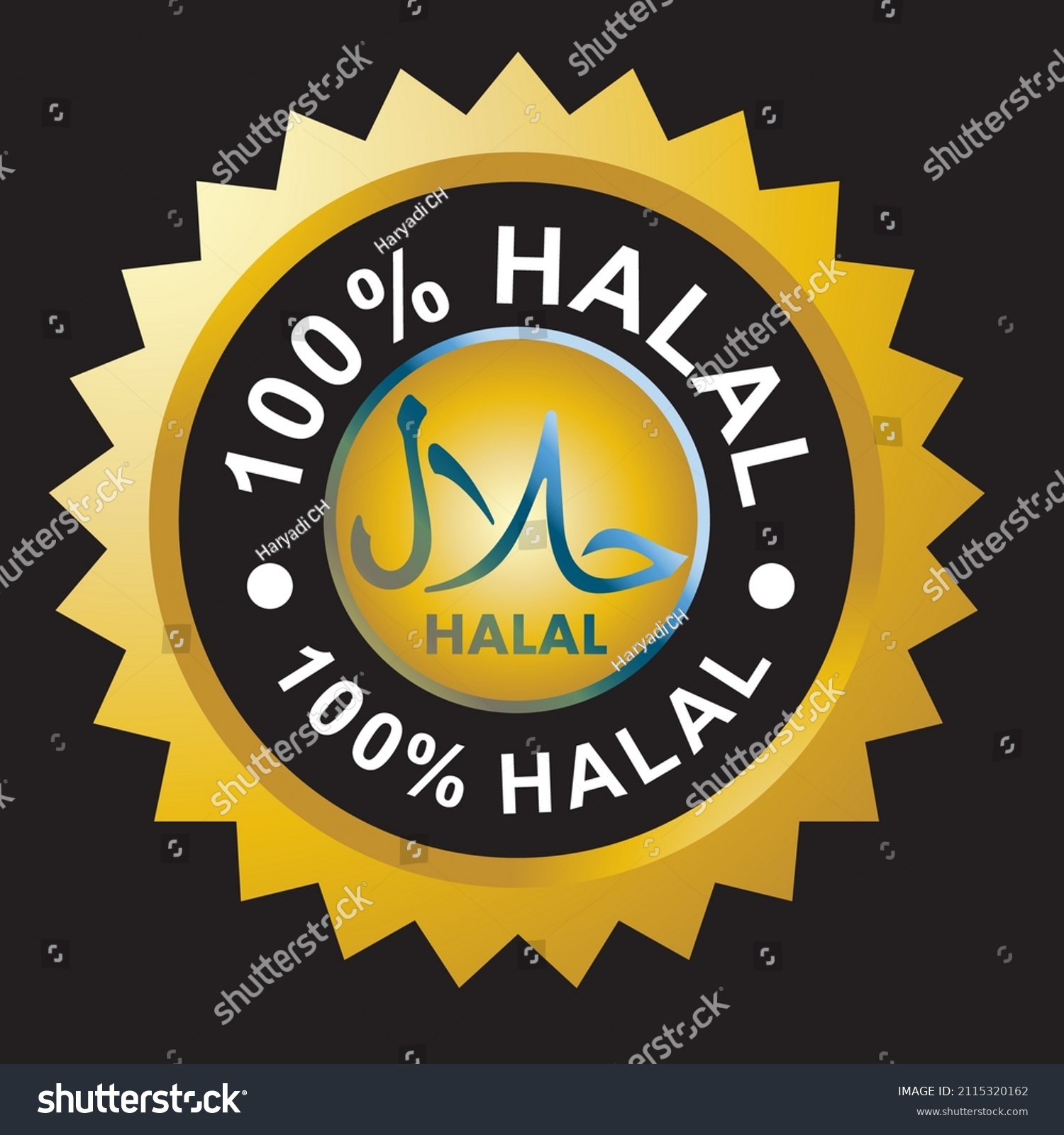 100 Halal Sticker Label Stock Vector (Royalty Free) 2115320162