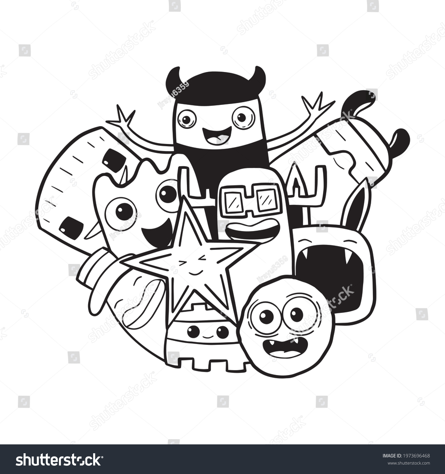 Drawing Doodle Monster Vector Illustration Stock Vector (Royalty Free ...