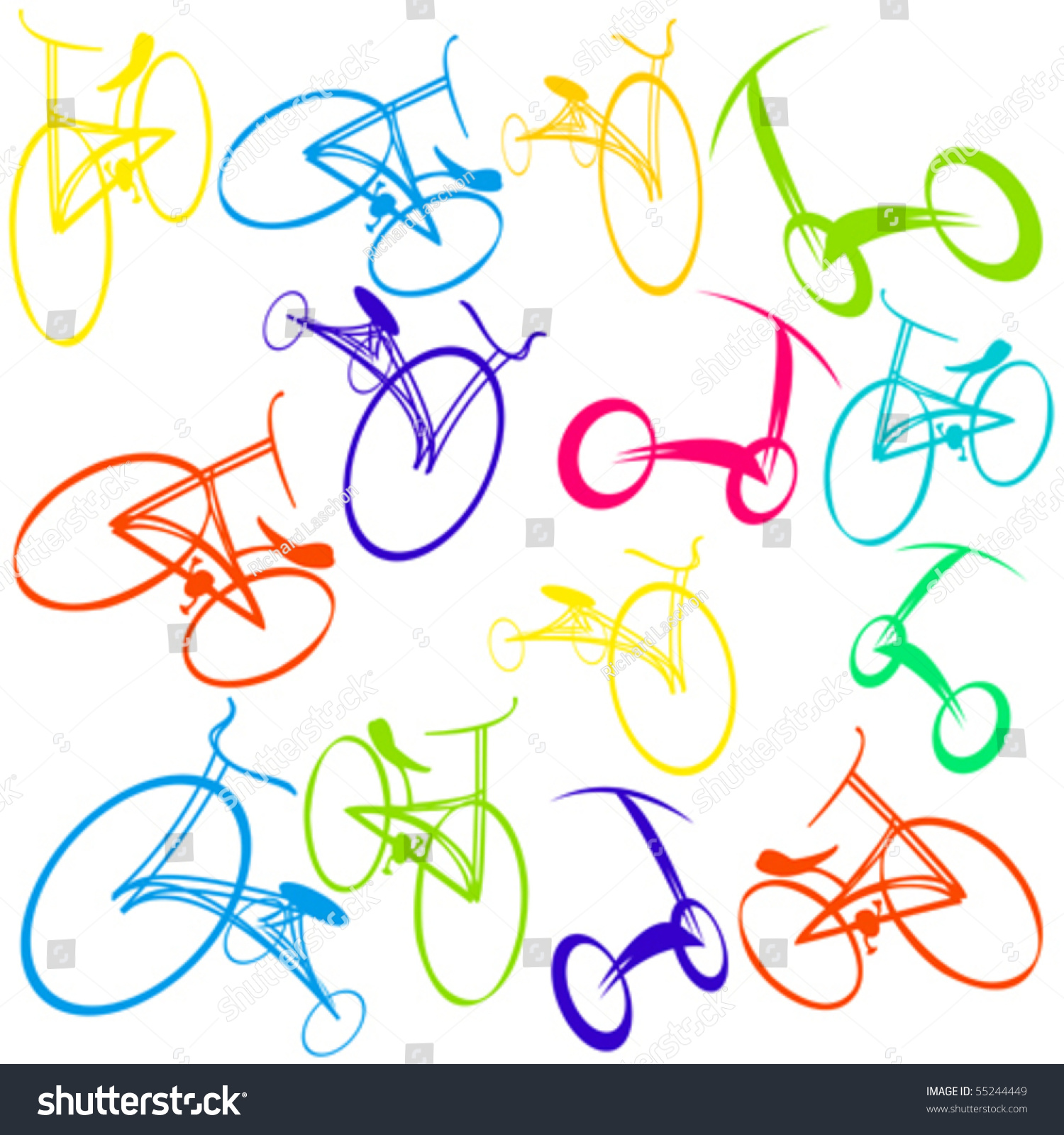 Hand Drawn Bicycle Doodles Stock Vector (Royalty Free) 55244449
