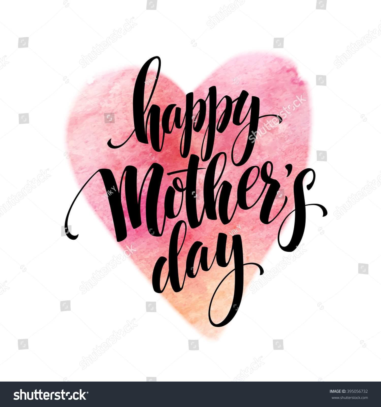 Hand Drawn Decorative Lettering Happy Mothers Stock Vector Royalty