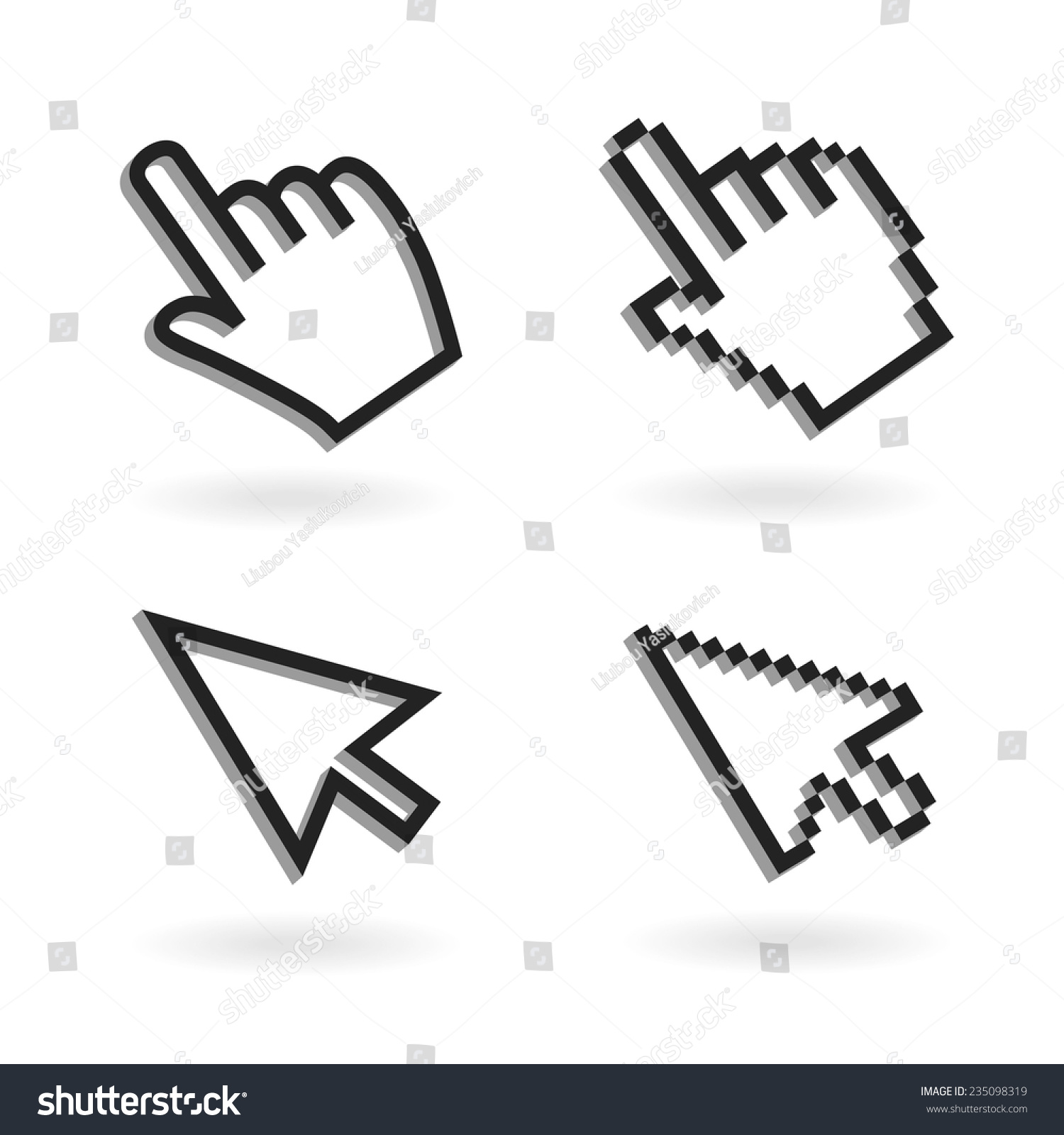 Hand Mouse Icon Pointer Finger Click Stock Vektor 235098319 - Shutterstock