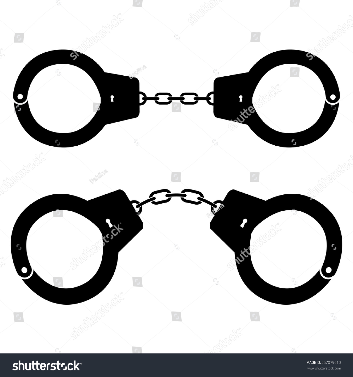 Handcuffs Vector Icon Black Illustration Stock Vector (Royalty Free ...