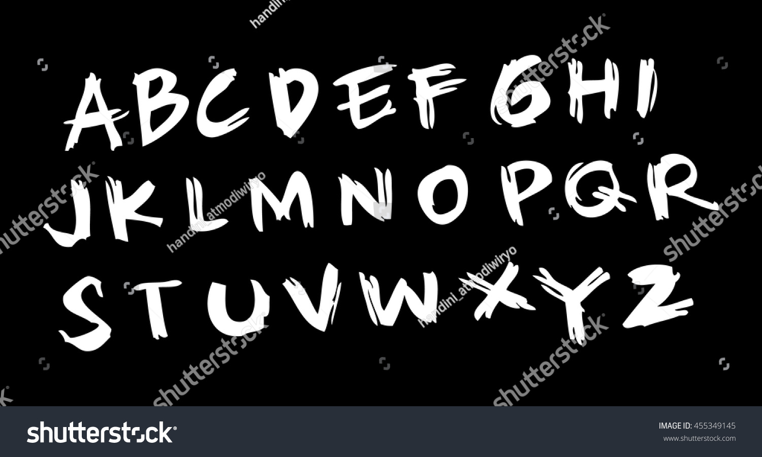 Handwritten Alphabet By Marker Stock Vector (Royalty Free) 455349145 ...