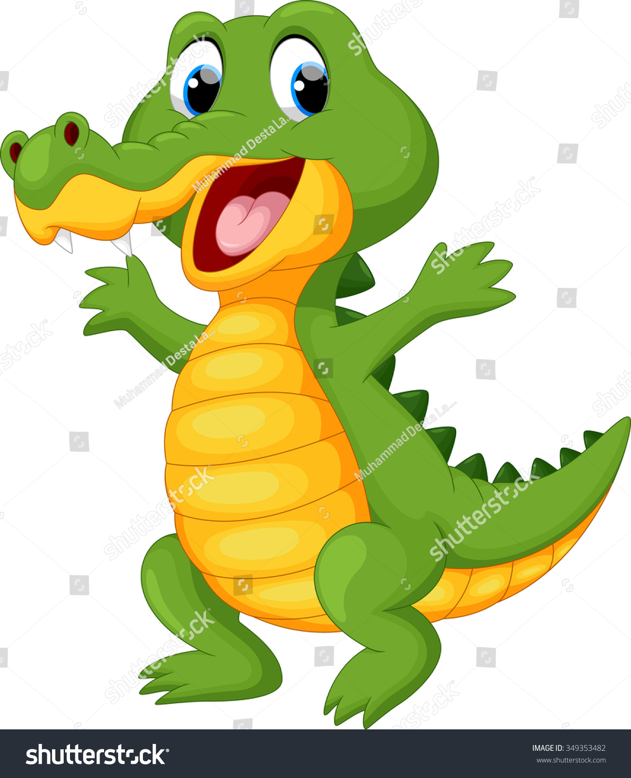 Happy Fun Crocodile Cartoon Stock Vector (Royalty Free) 349353482 ...