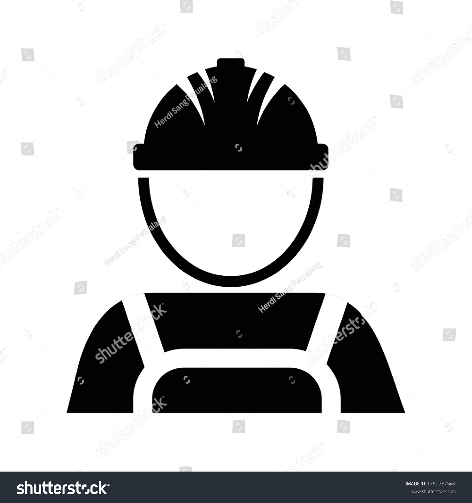 Hard Hat Man Engineer Icon Stock Vector (Royalty Free) 1750787564 ...