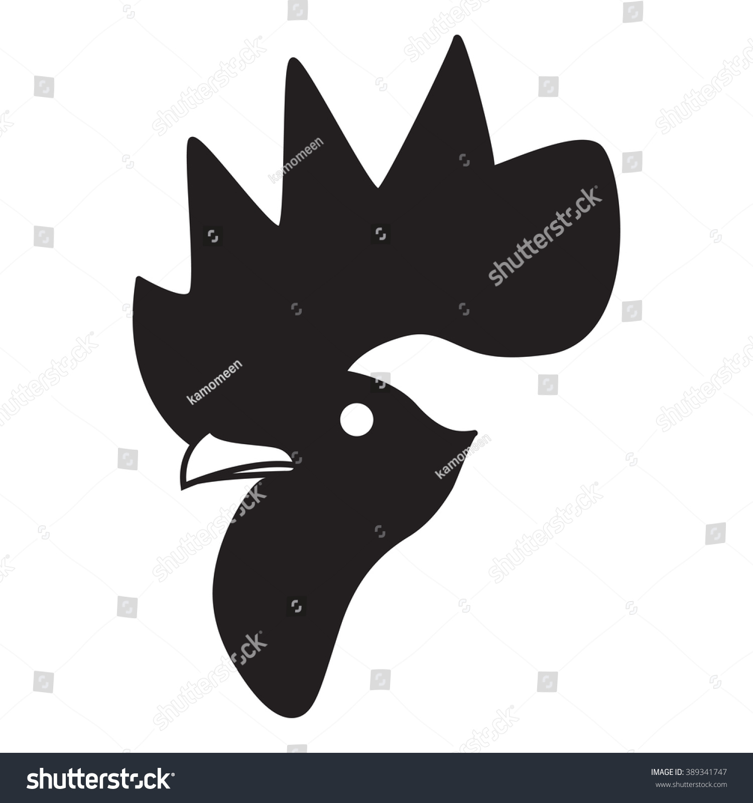 Head Chicken Symbol Stock Vector (Royalty Free) 389341747