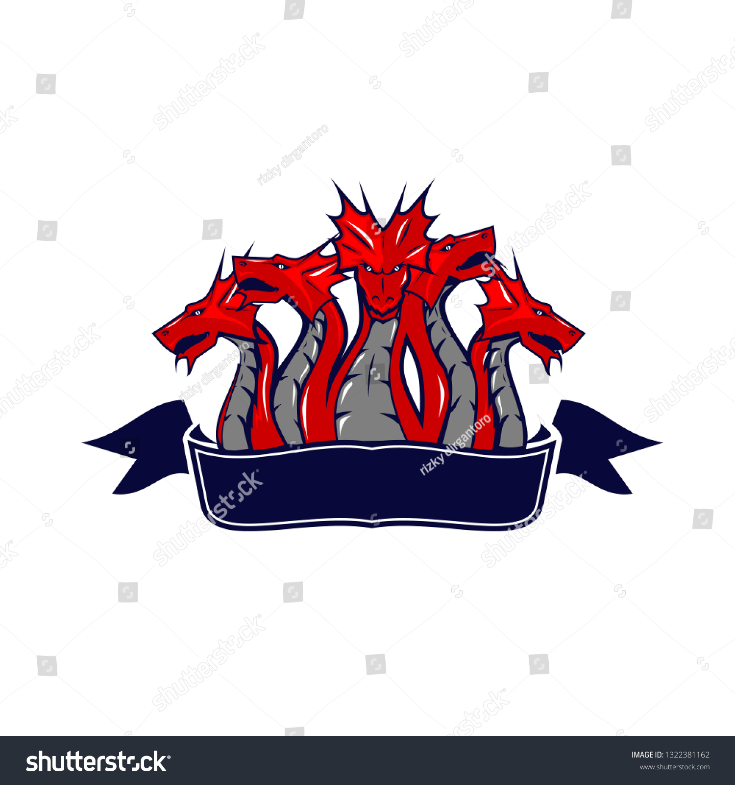 5 Headed Hydra Cartoon Logo Icon Stock Vector (Royalty Free) 1322381162