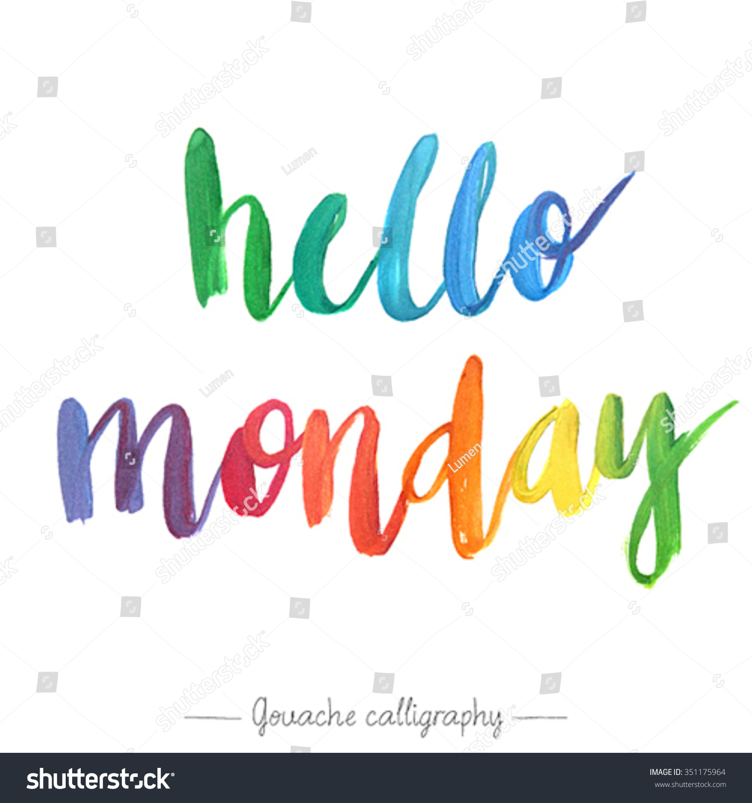 Hello Monday Calligraphic Poster Vector Illustration Stock Vector ...