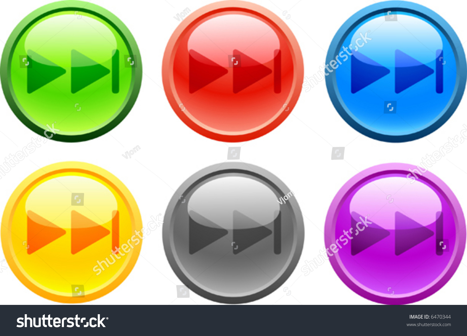 6 Highdetailed Buttons Next Vector Illustration Stock Vector (Royalty ...