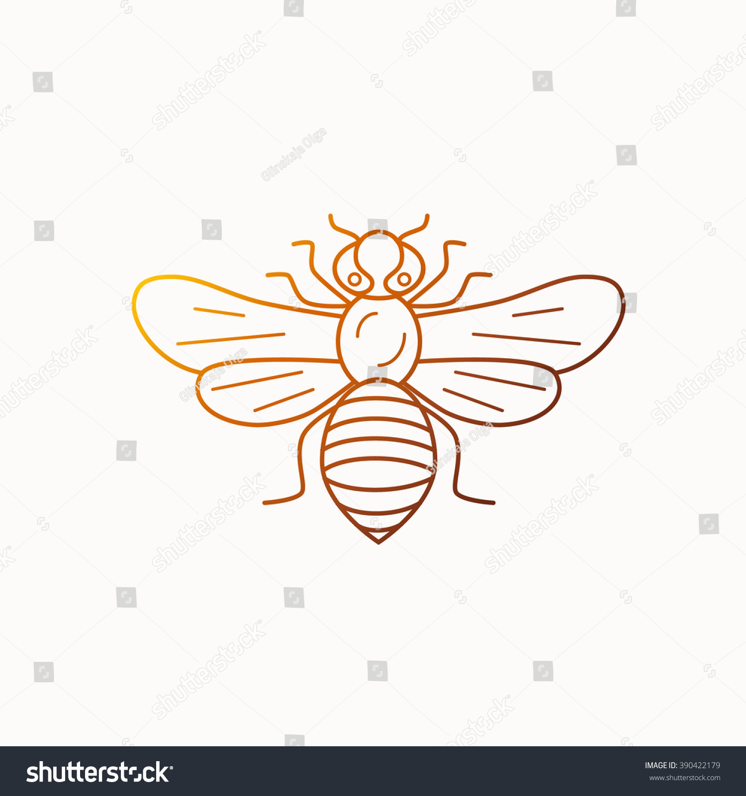 Honey Bee Vector Symbol Stock Vector (Royalty Free) 390422179 ...