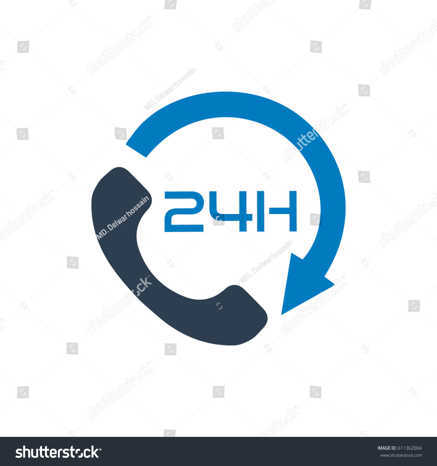 24 Hour Service Icon Stock Vector (Royalty Free) 611362004