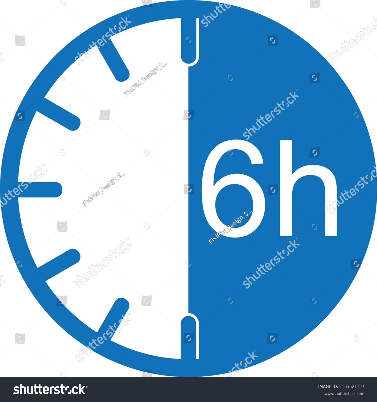 6 Hour Timer Icon Timing Symbol Stock Vector (Royalty Free) 2163521127 ...