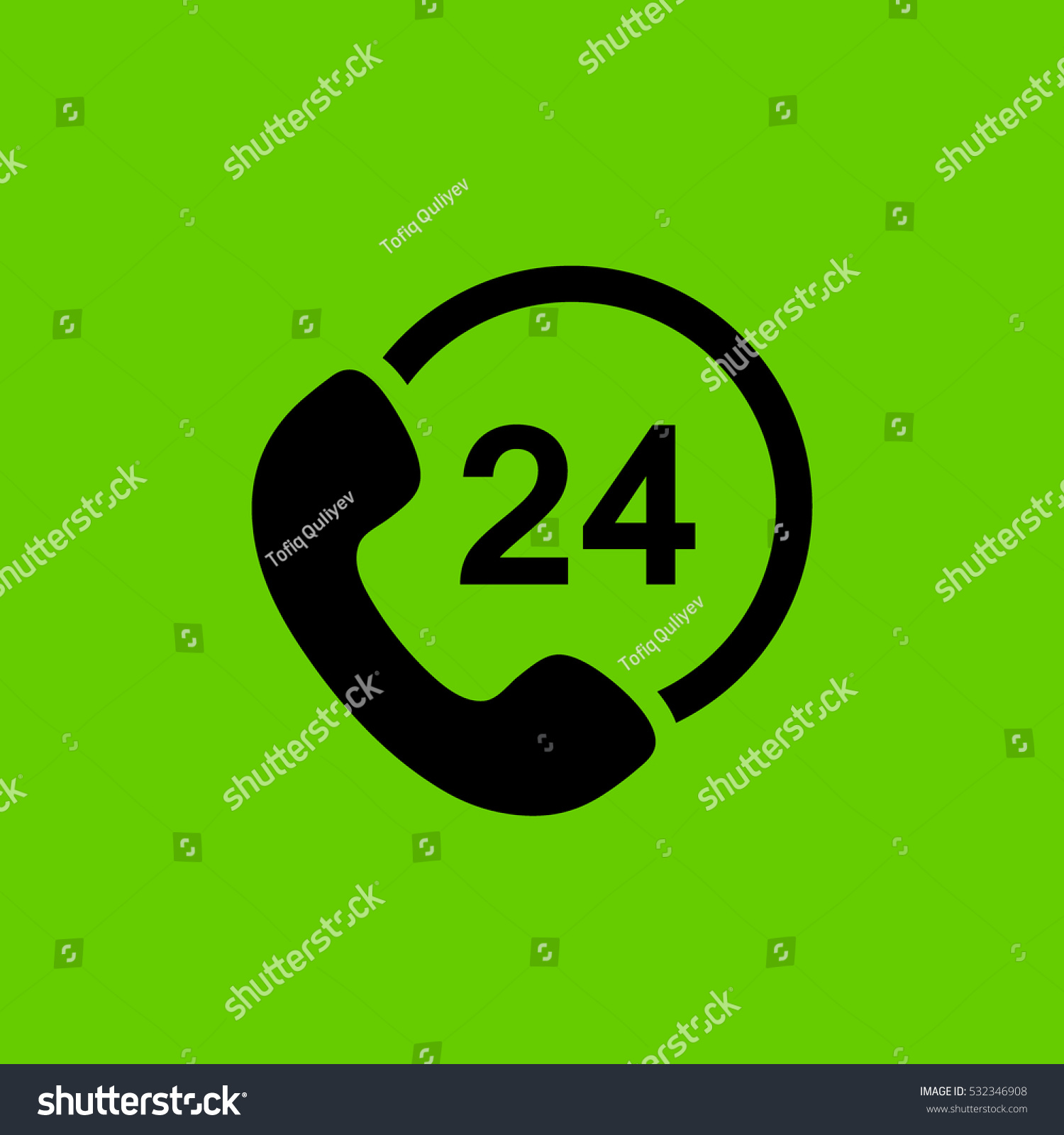24 Hours Call Icon Stock Vector (Royalty Free) 532346908