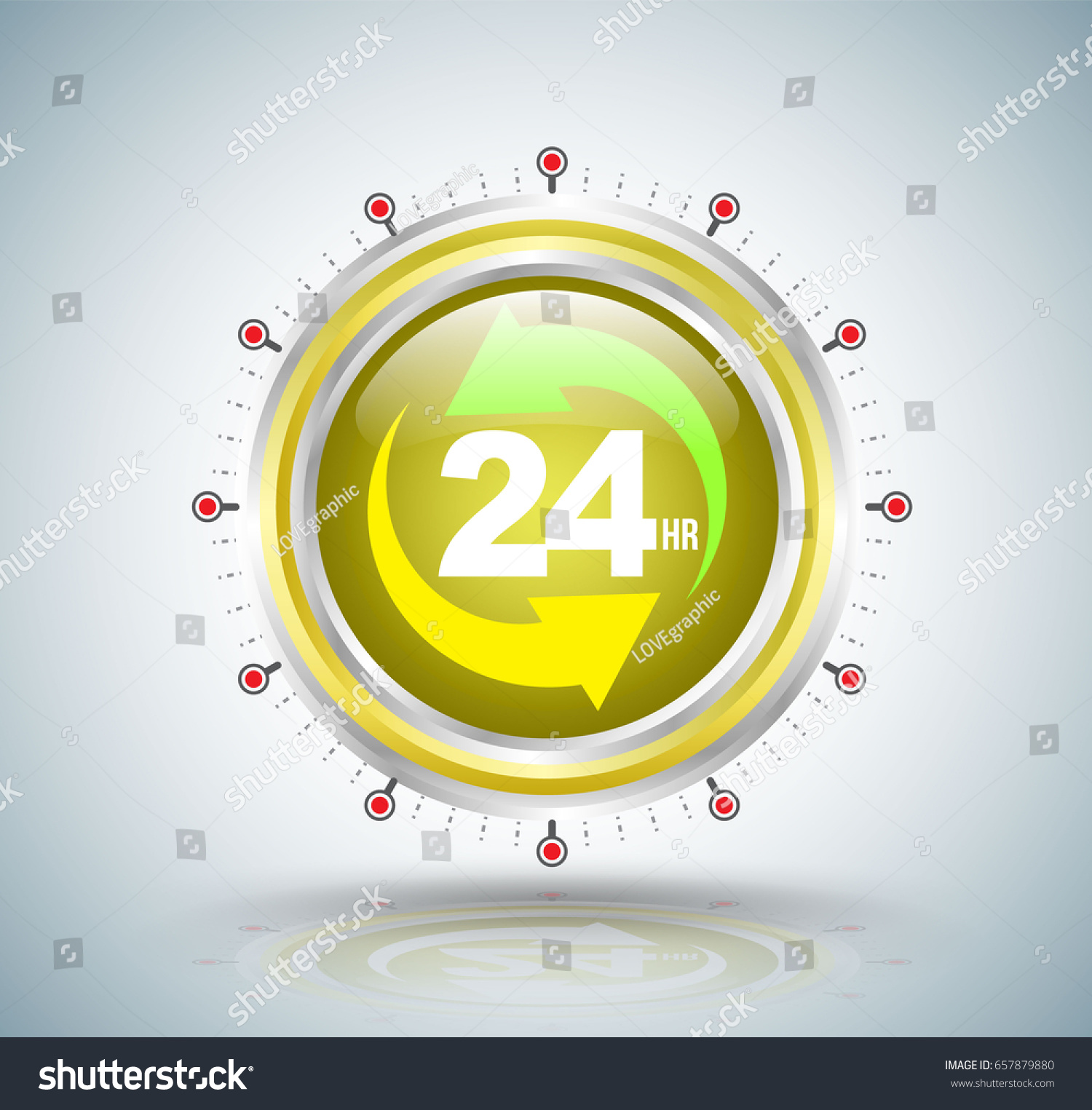 24 Hours Circle Banner Vector Illustration: vector de stock (libre de ...