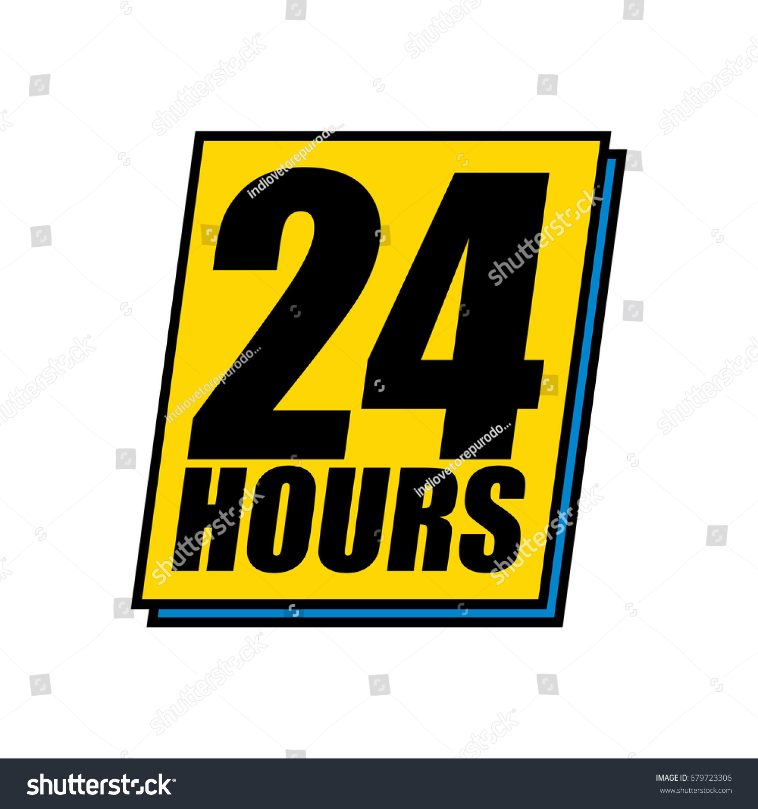 24 Hours Label Template Vector Illustration: vector de stock (libre de ...
