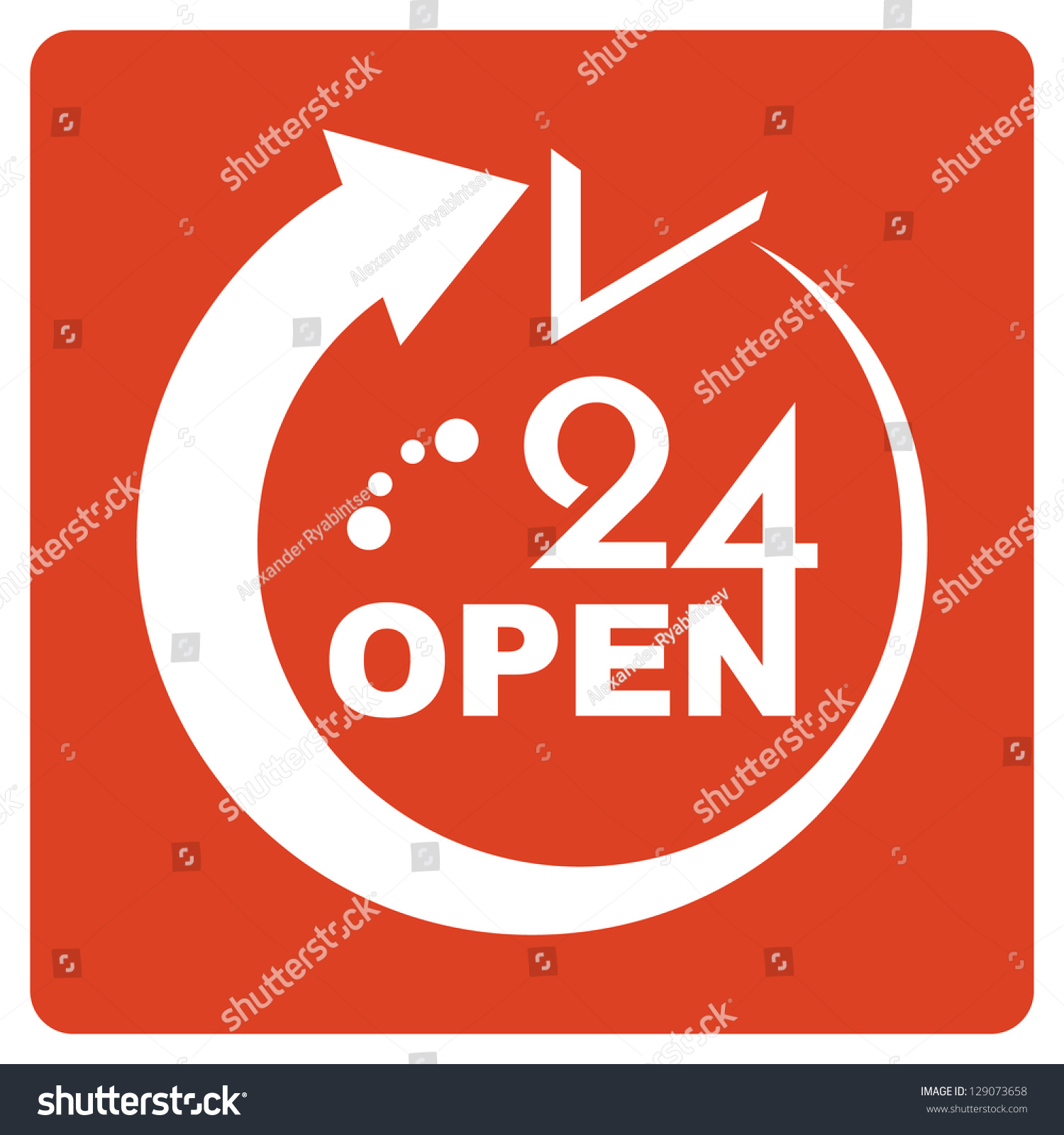 24 Hours Open Icon Stock Vector (Royalty Free) 129073658 | Shutterstock