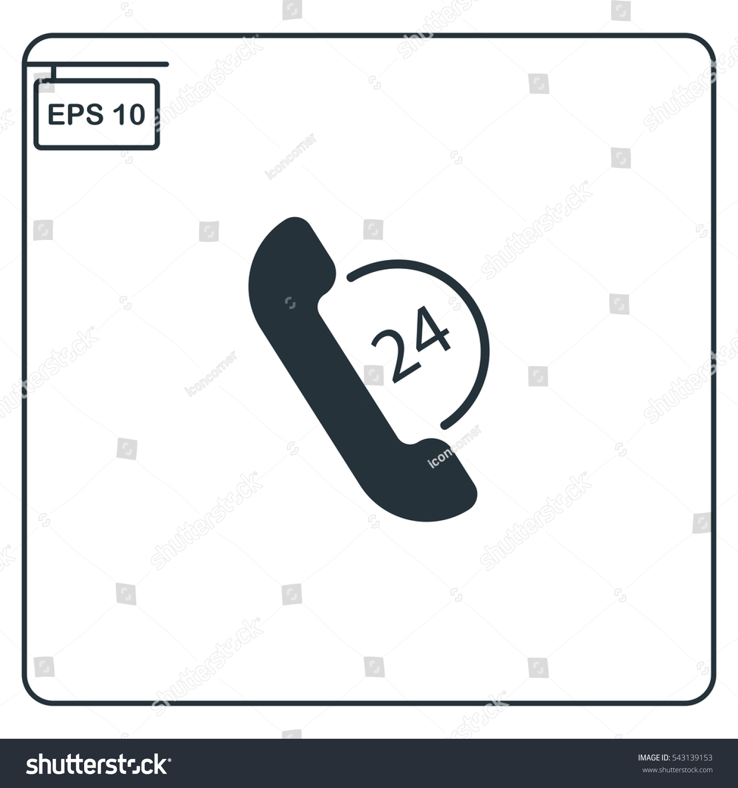 24 Hours Phone Icon Vector Stock Vector (Royalty Free) 543139153 ...