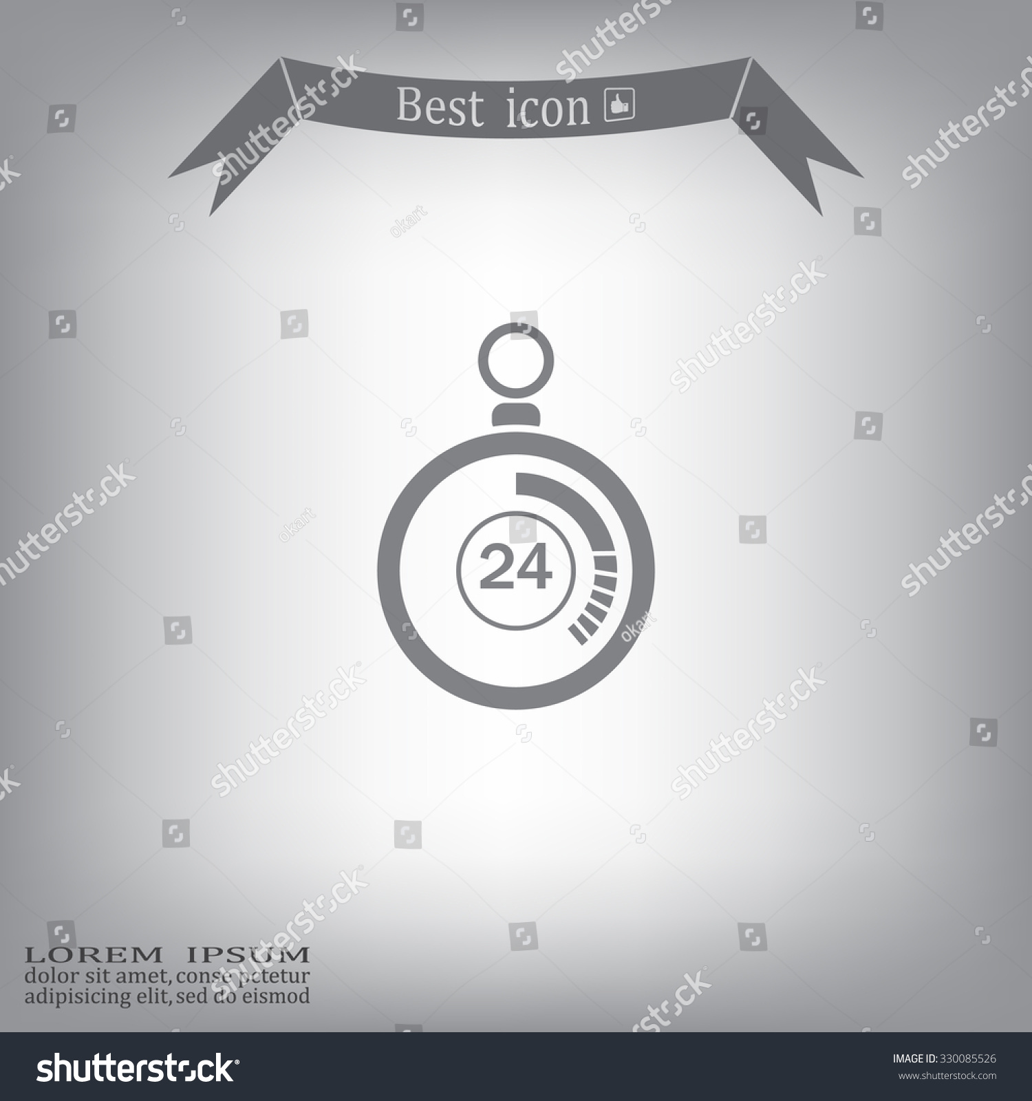 24 Hours Timer Sign Icon Stopwatch Stock Vector (Royalty Free ...